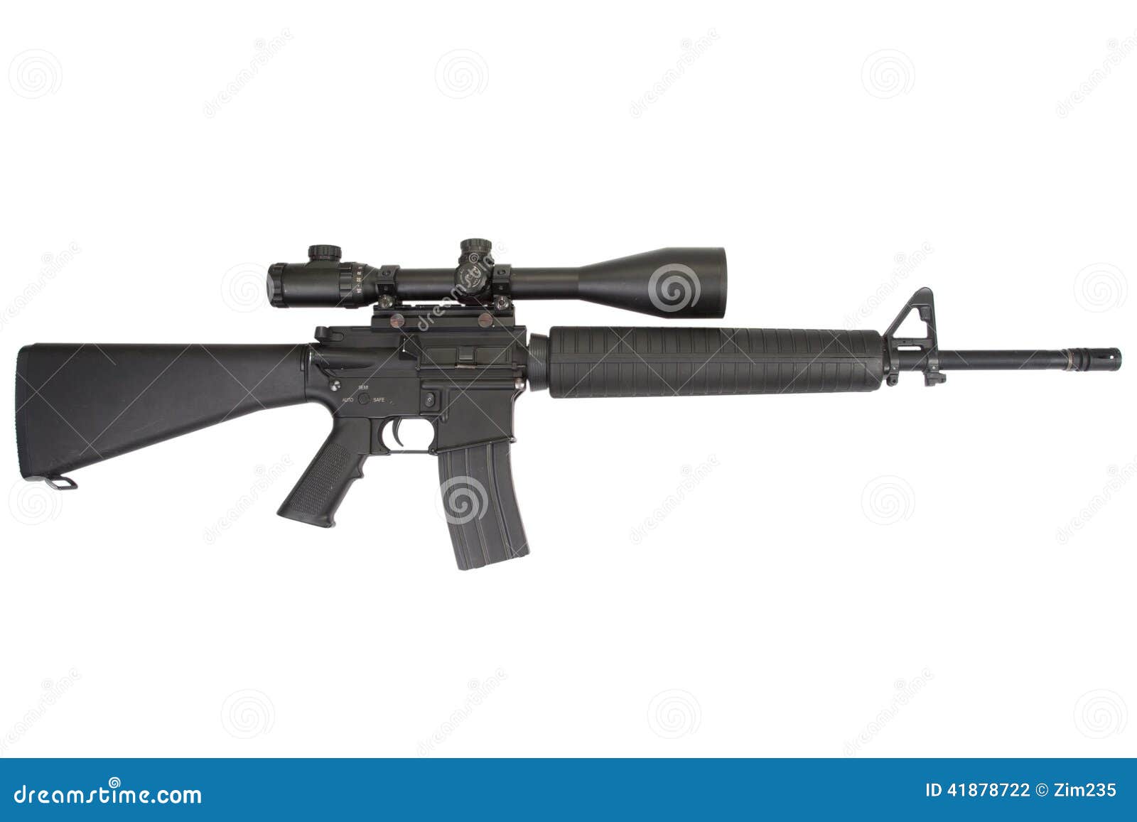 M16 Rifle with Telescopic Sight Stock Photo - Image of marksman, arms ...