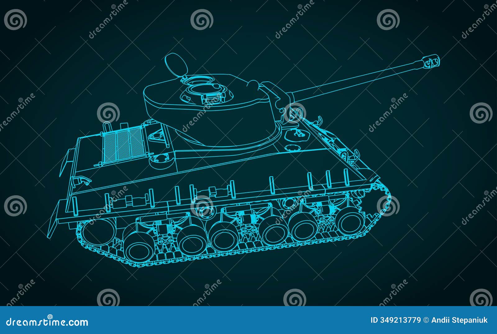 M4 Sherman Tank Illustration Stock Vector - Illustration of drawings ...