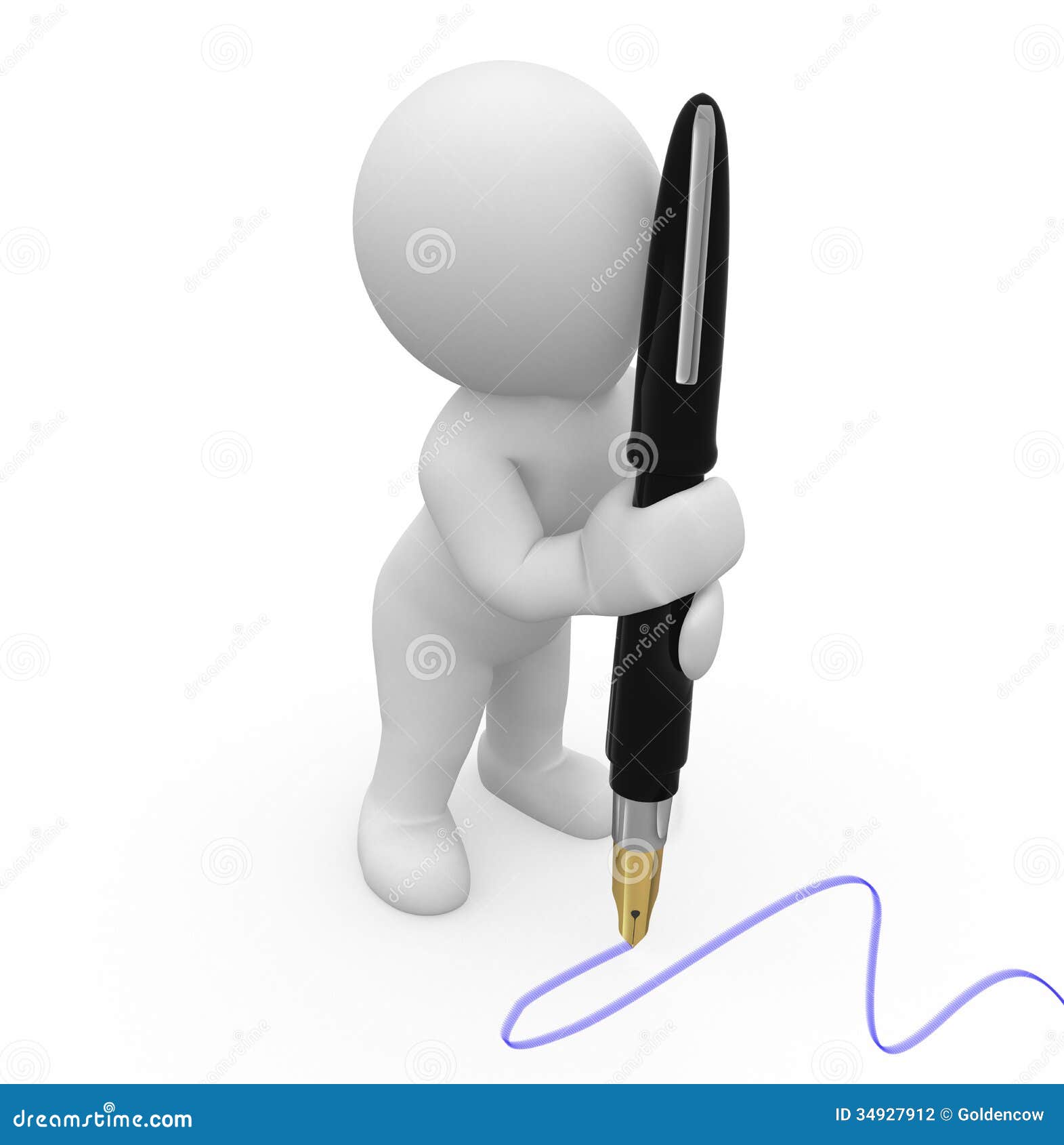 M. Smart Guy Die Met Pen Schrijven Stock Illustratie - Illustration of ...
