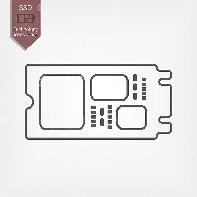 M.2 Solid State Drive. SSD Icon Stock Vector - Illustration of ...