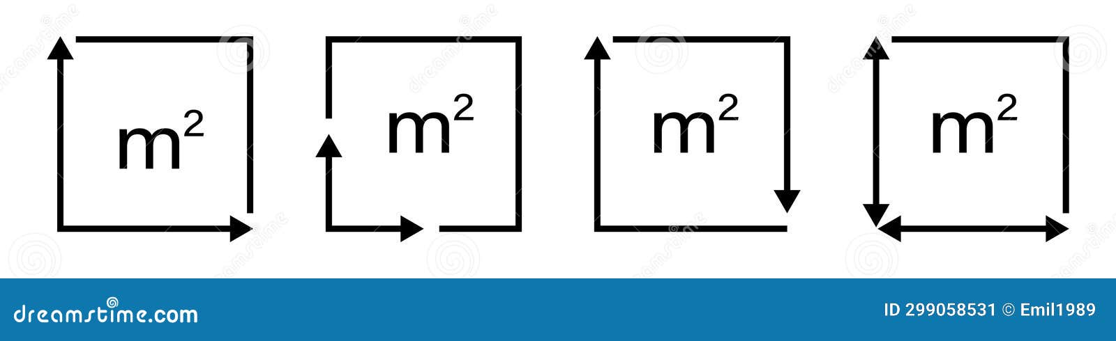M2 Square Meter Icon with Arrows. Stock Vector - Illustration of ruler ...