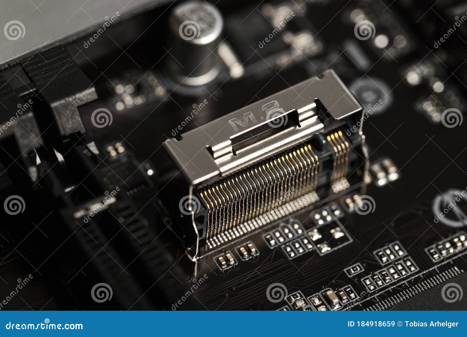 M2 Ssd Socket on a Modern Mainboard Stock Image - Image of drive, chip ...