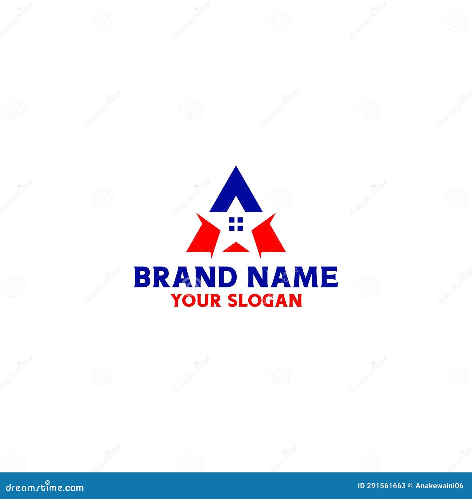M Star Triangle Home Logo stock illustration. Illustration of triangle ...