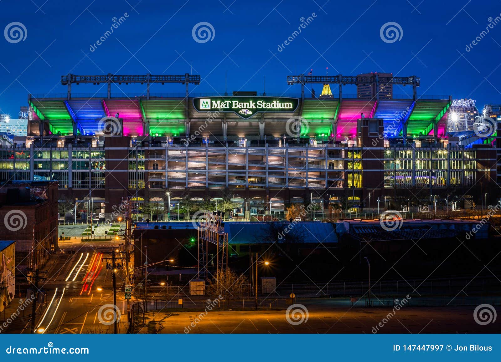 The M&T Stadium at Night, in Baltimore, Maryland Editorial Photography ...