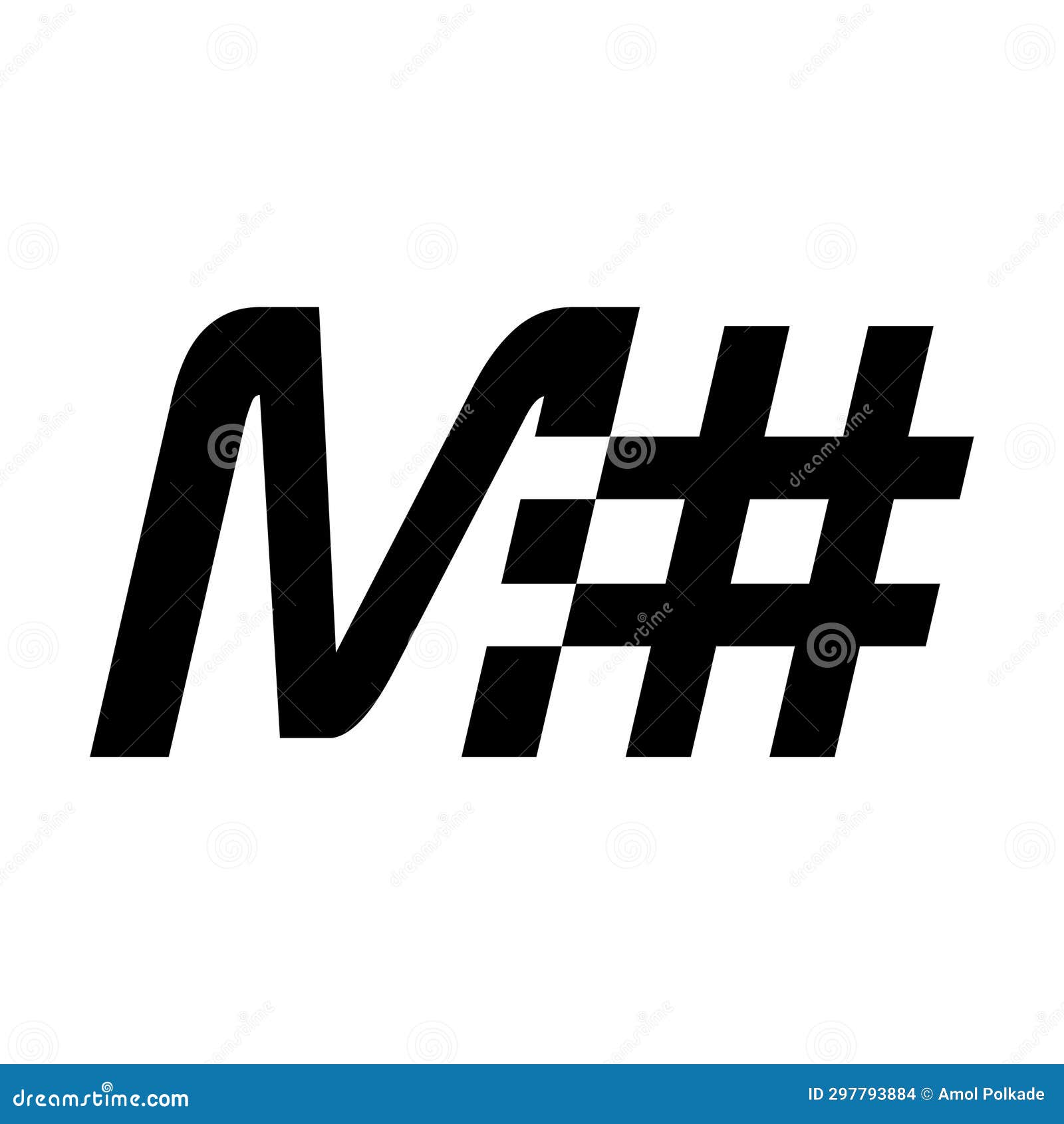 M# Typography Vector Monogram Illustration Stock Vector - Illustration ...