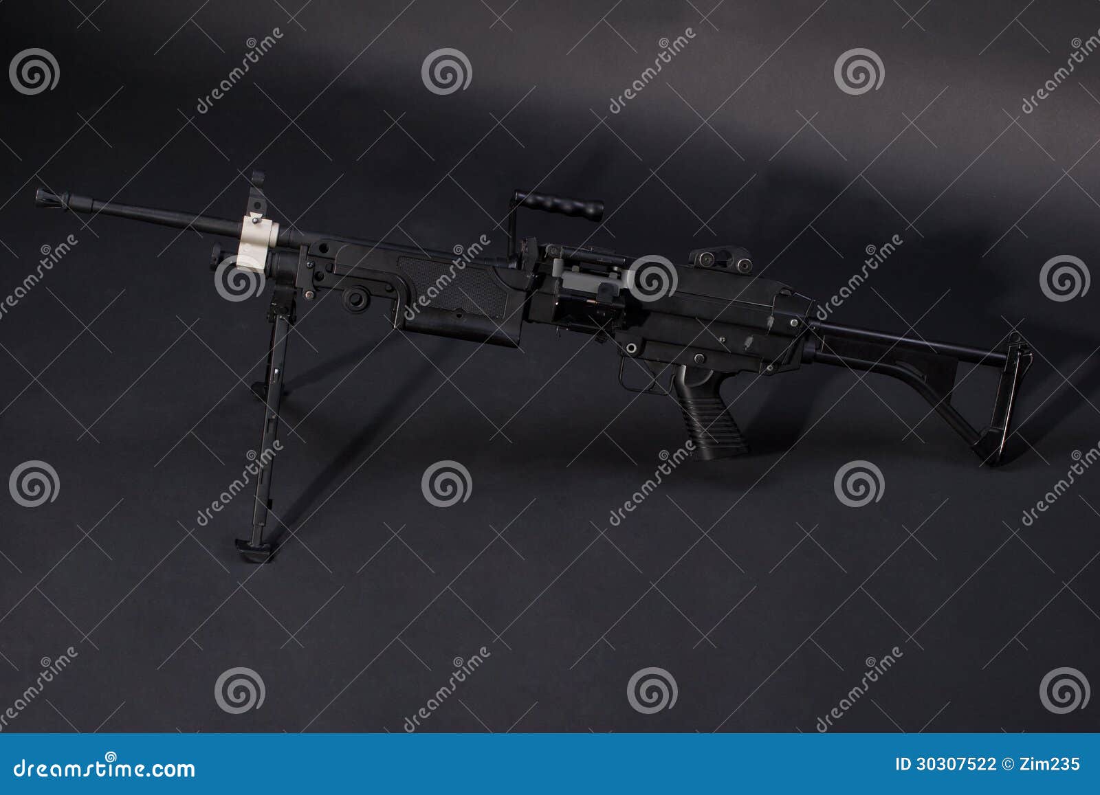M249 Us Army Machine Gun on Black Stock Photo - Image of special ...