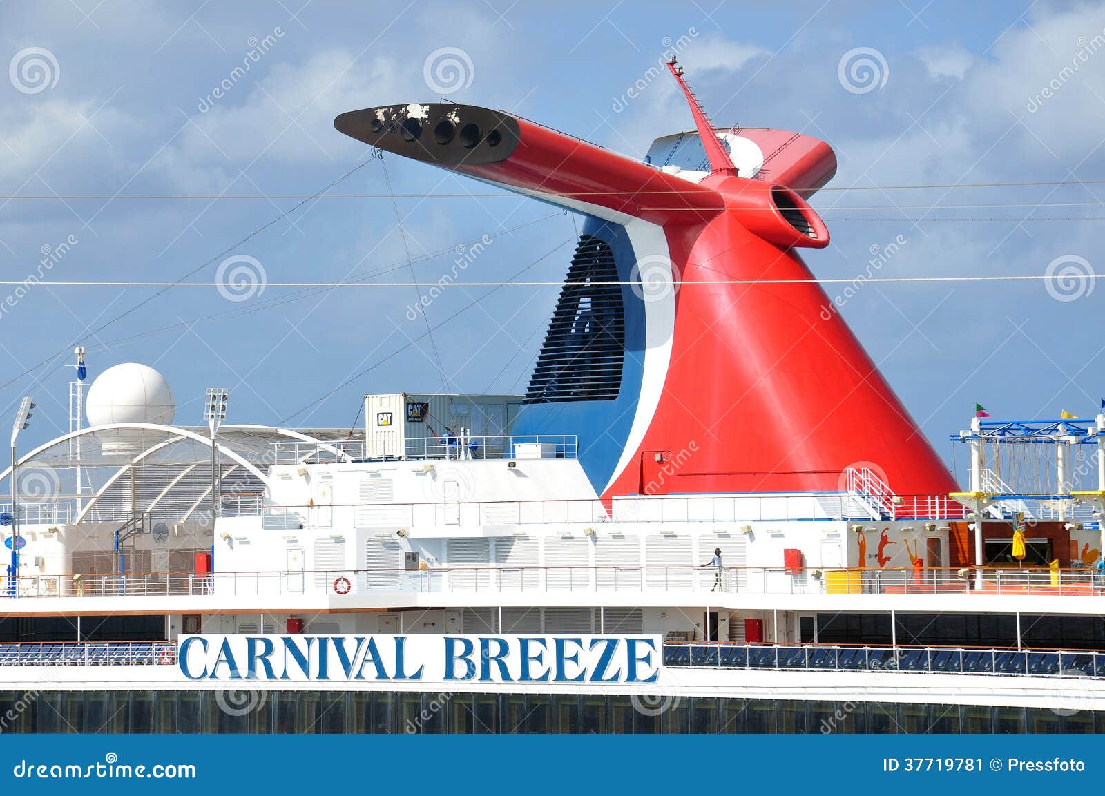 M/V Carnival Breeze funnel editorial photo. Image of dock - 37719781