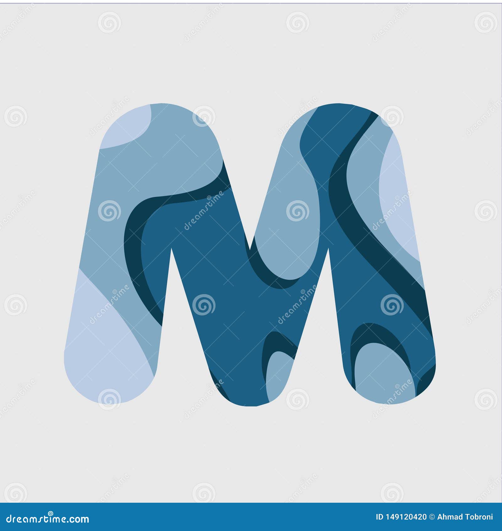 M Water Font Vector Template Design Illustration Stock Vector ...