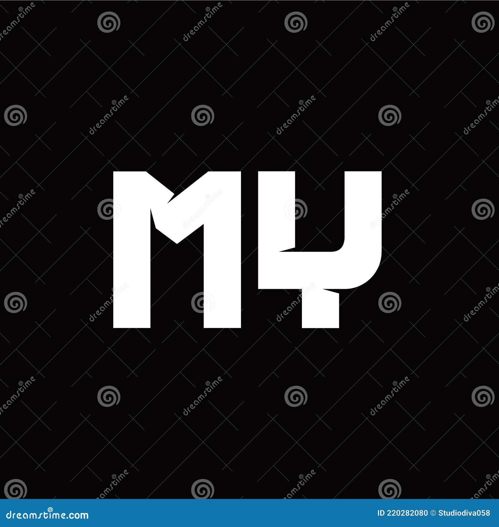 M Y Letter Monogram Style Initial Logo Template Stock Illustration ...