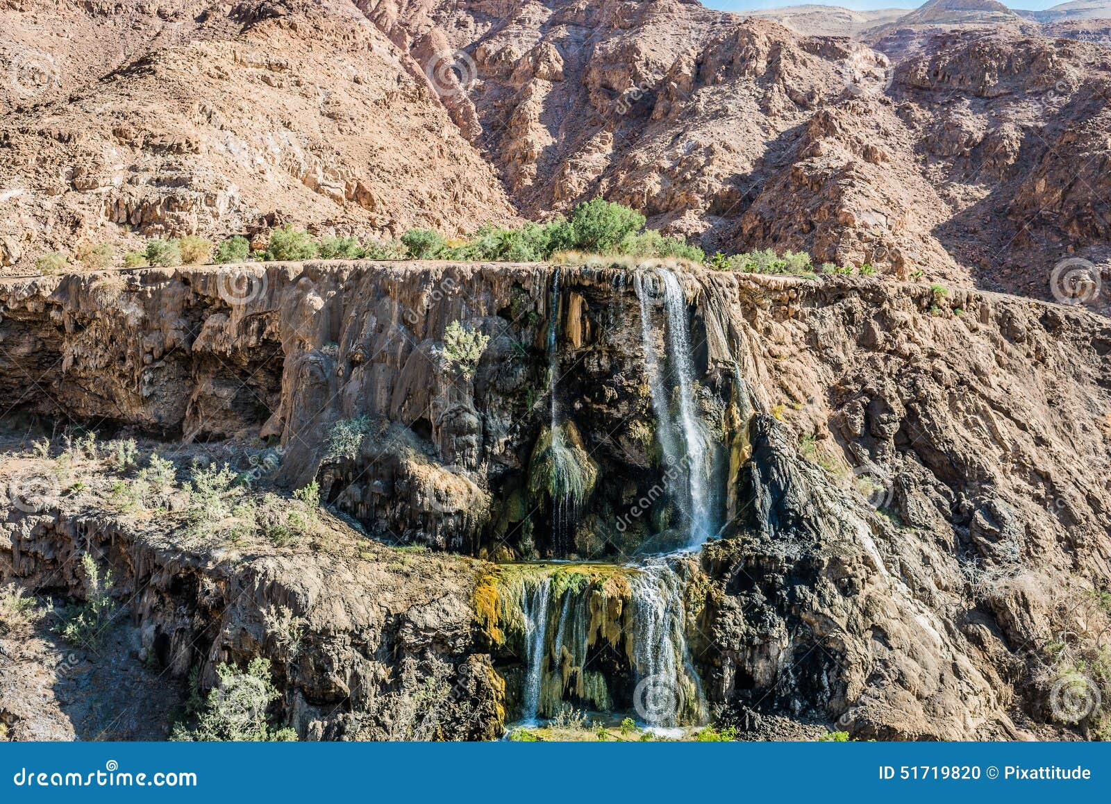 Ma in Hot Springs Waterfall Jordan Stock Photo - Image of scenics ...