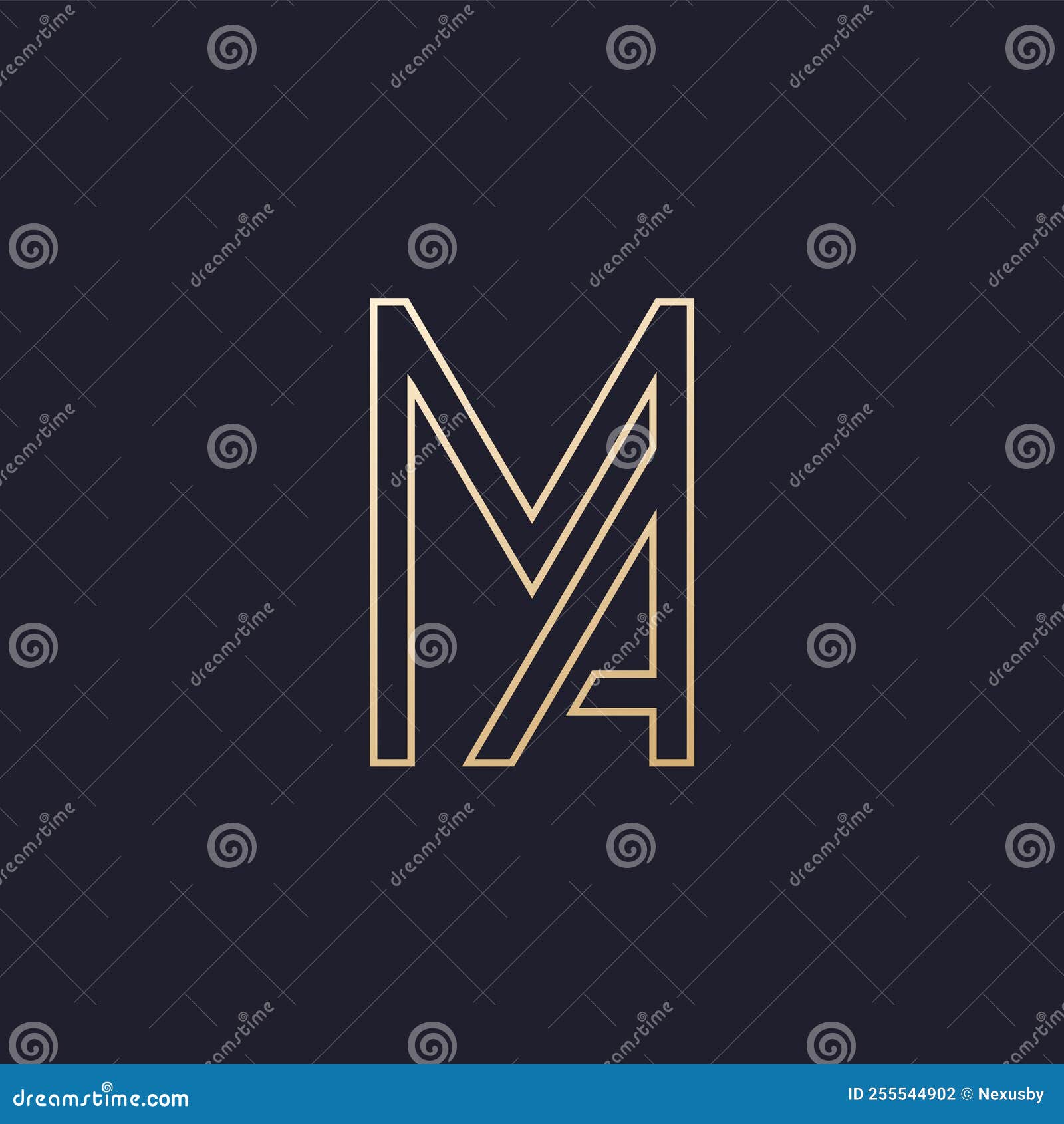MA Letters Logo, Line Monogram Vector Design Stock Vector ...