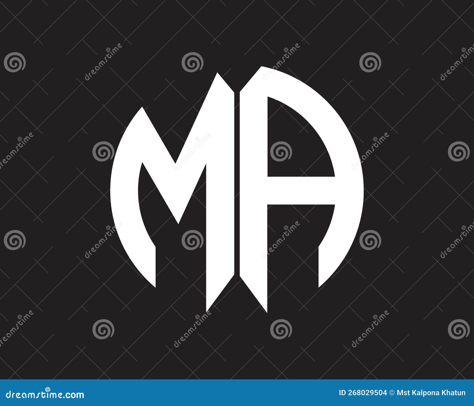 MA Logo Design with Circle Use Adobe Illustrator Stock Vector ...