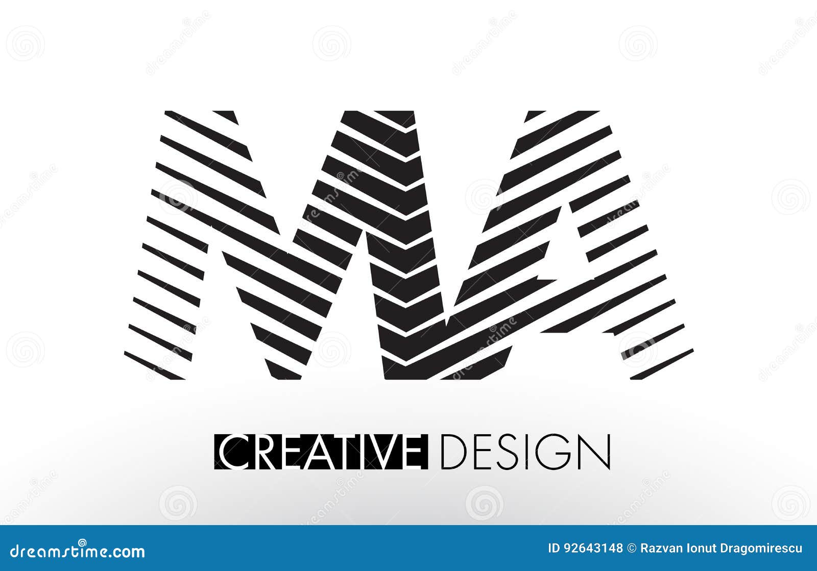 MA M a Lines Letter Design with Creative Elegant Zebra Stock Vector ...
