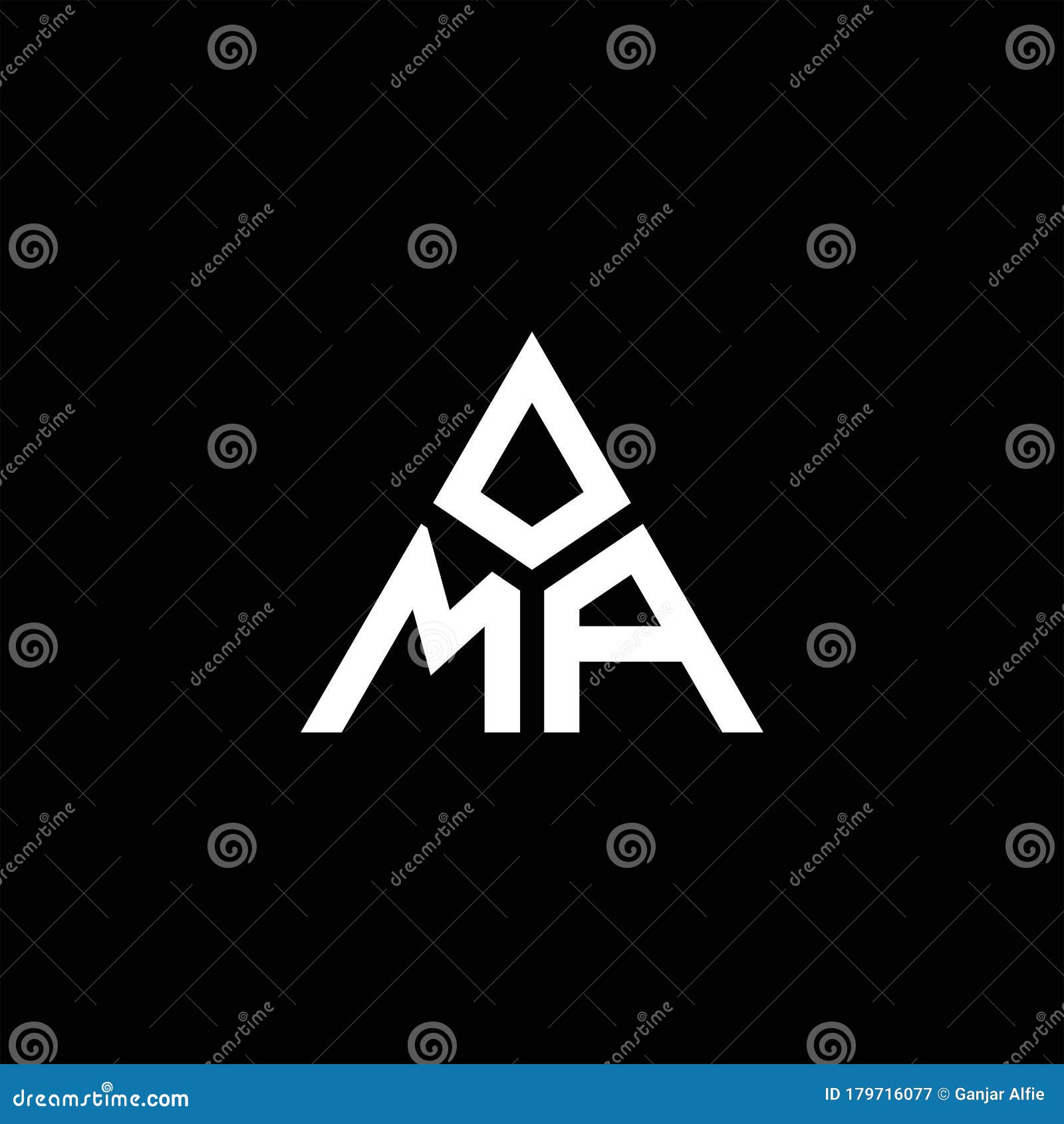 MA Monogram Logo with 3 Pieces Shape Isolated on Triangle Stock Vector ...