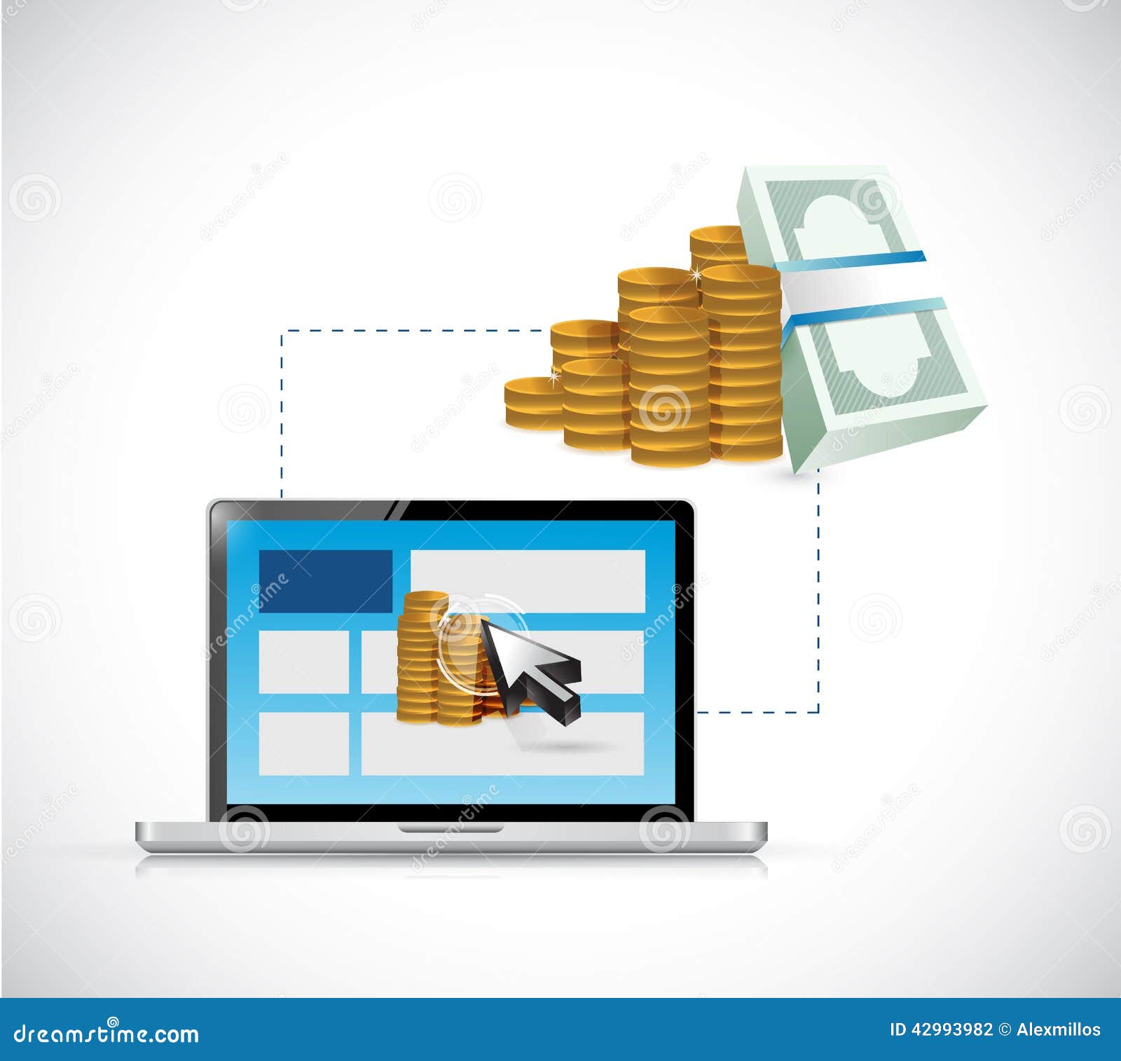 Maak Geld Online De Gids Van Webwinsten Illustratie Stock Illustratie ...