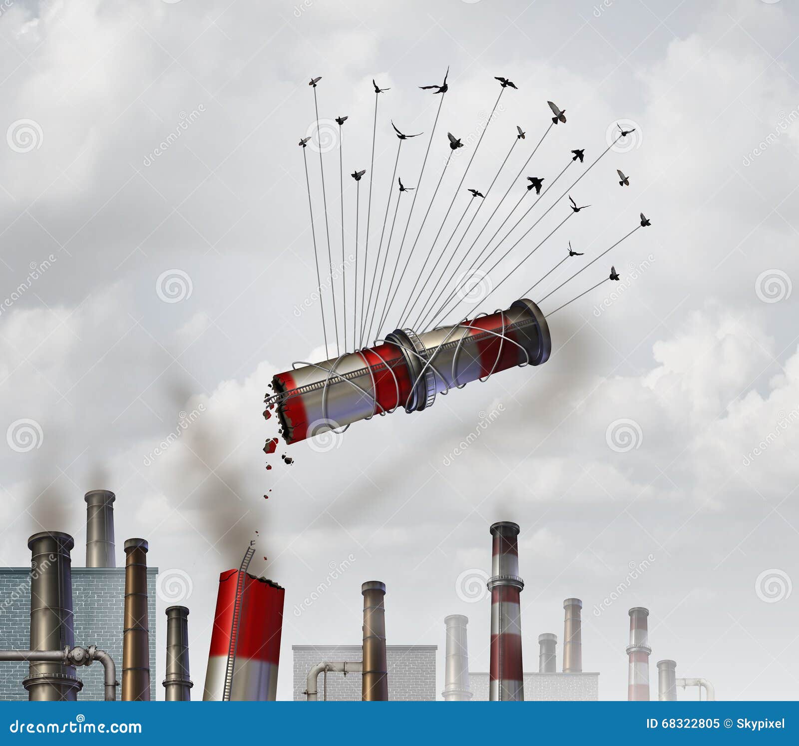 Maak het milieu schoon stock illustratie. Illustration of schoorsteen ...