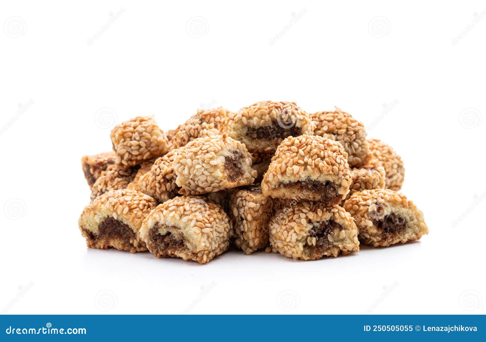 Maamoul Arabic Cookies Stuffed with Dates Isolated on White Stock Image ...