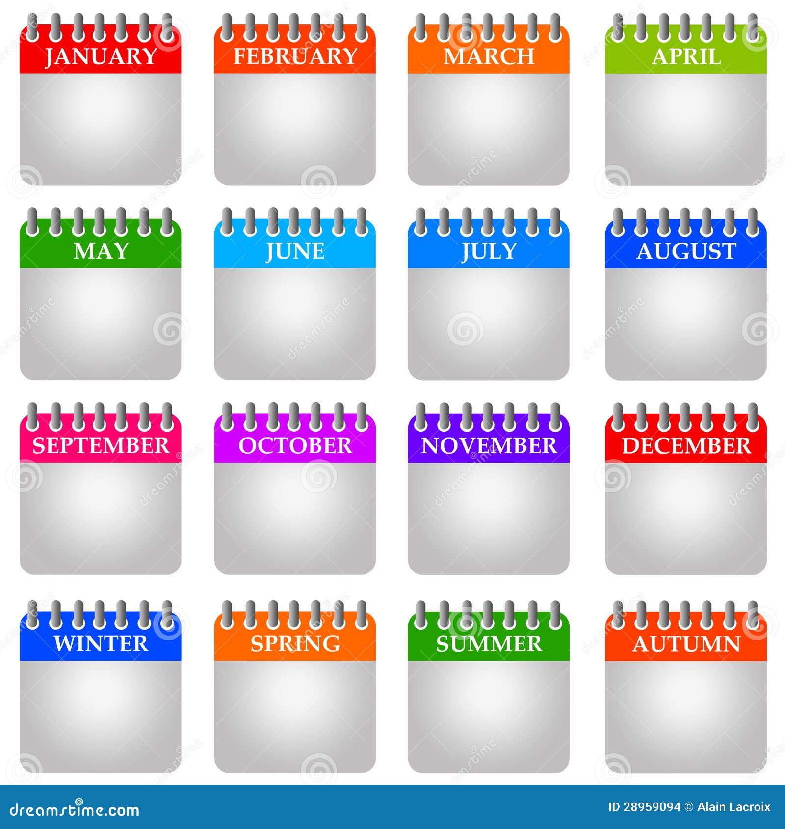 Maanden stock illustratie. Illustration of termijnen - 28959094