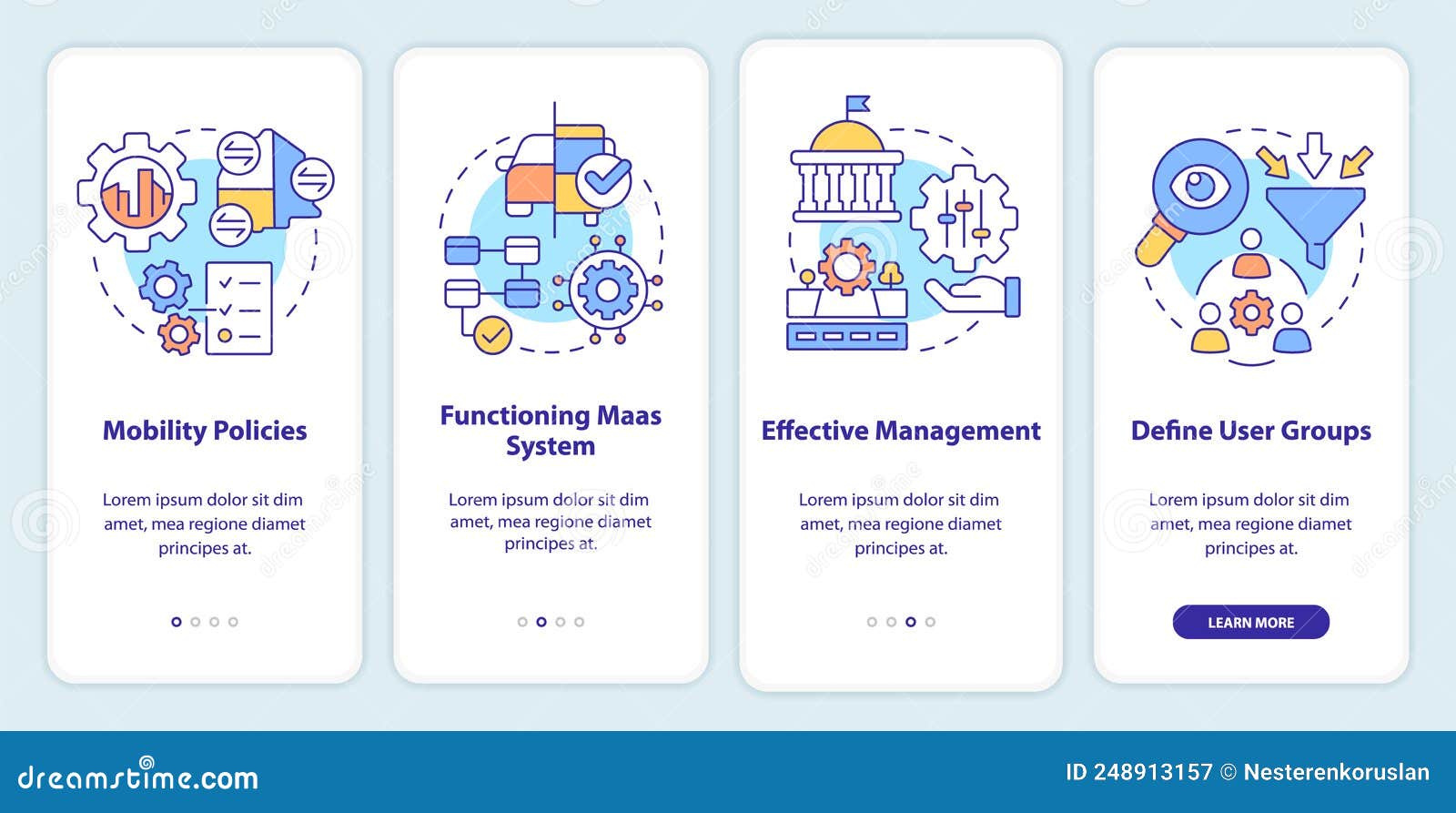 Components Of MaaS Concept Blue Brochure Template Cartoon Vector ... Components Of MaaS Concept Blue Brochure Template Cartoon Vector ...