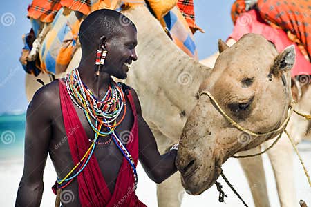 Maasai Sitting by the Ocean Stock Image - Image of beauty, summer: 26990289