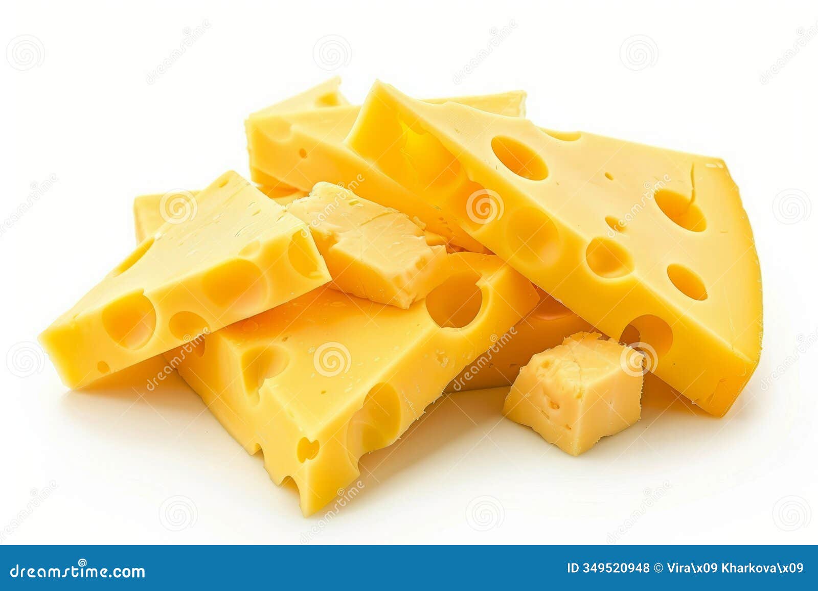 Maasdam Cheese Rain: Falling Cubes On Pristine White Stock Photo ...