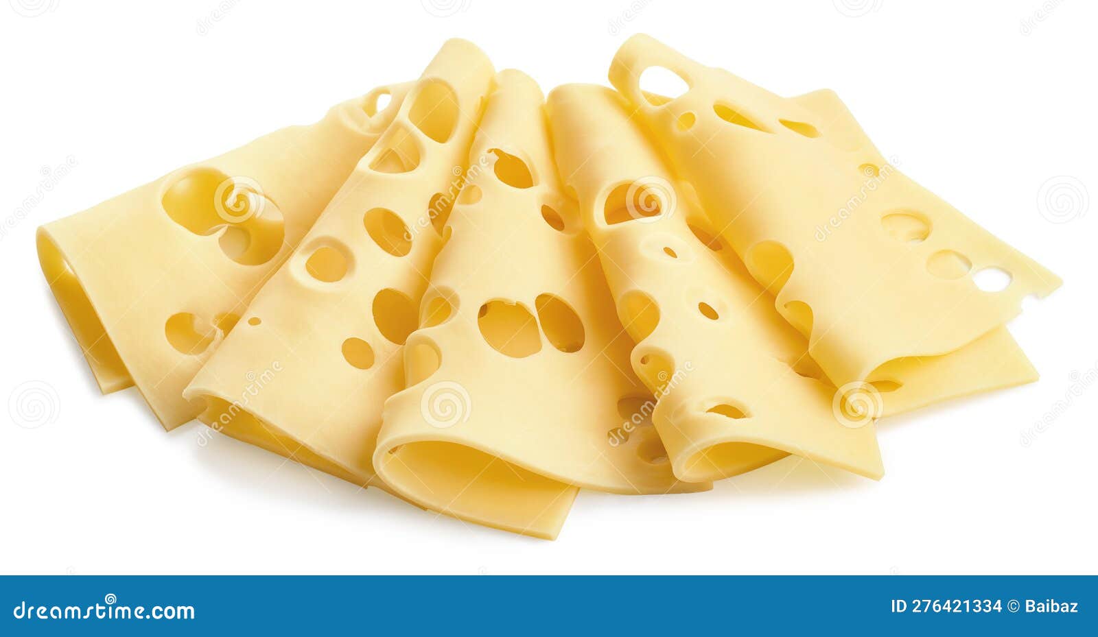 Maasdam Cheese Slices on White Background Stock Photo - Image of ...