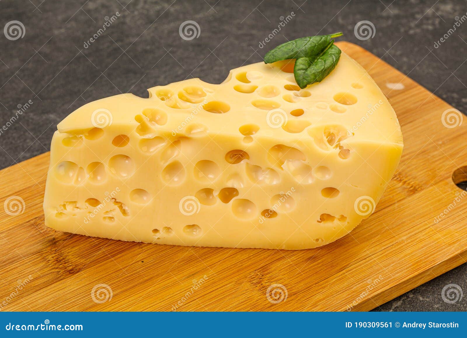 Maasdam Cheese - Yellow Triangle with Holes Stock Image - Image of edam ...