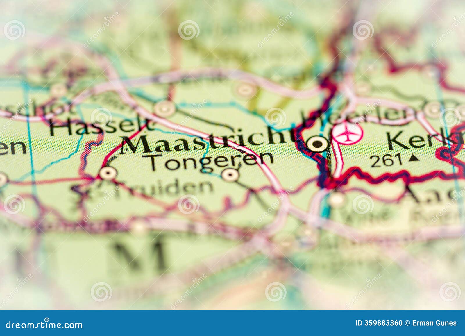 Maastricht, Netherlands Highlighted on a World Map Stock Photo - Image ...