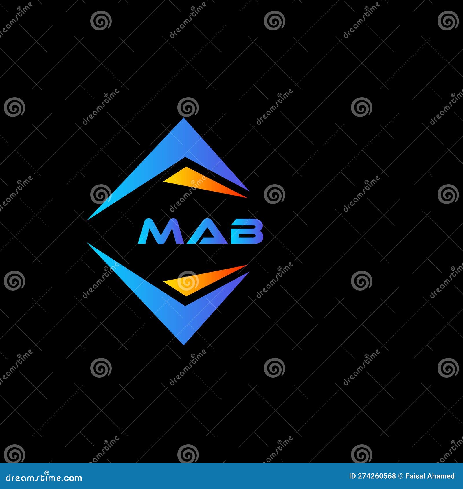 MAB Abstract Technology Logo Design on Black Background. MAB Creative ...