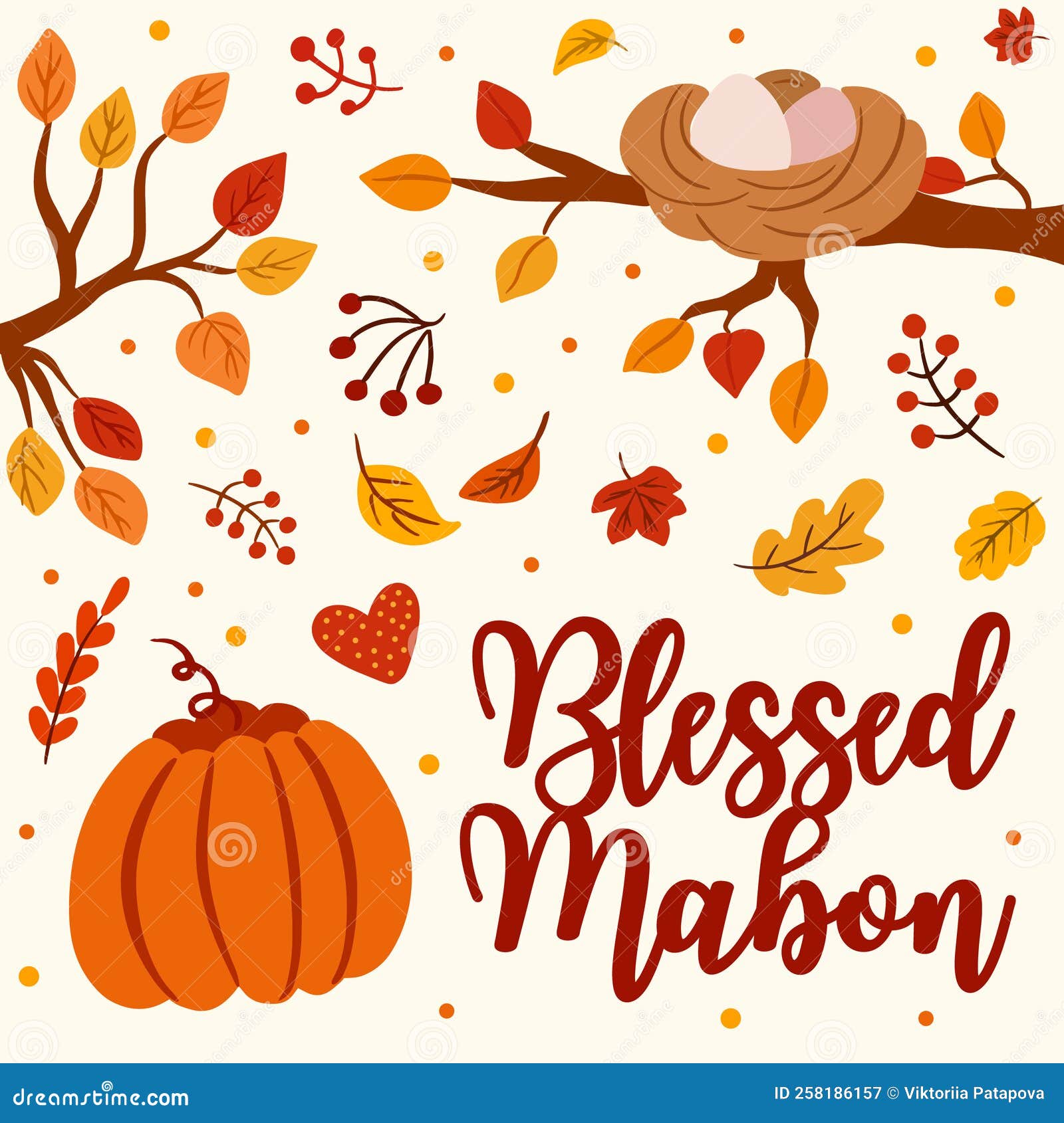 Mabon Autumn Greeting Card, Poster. Vector Illustration Stock Vector ...