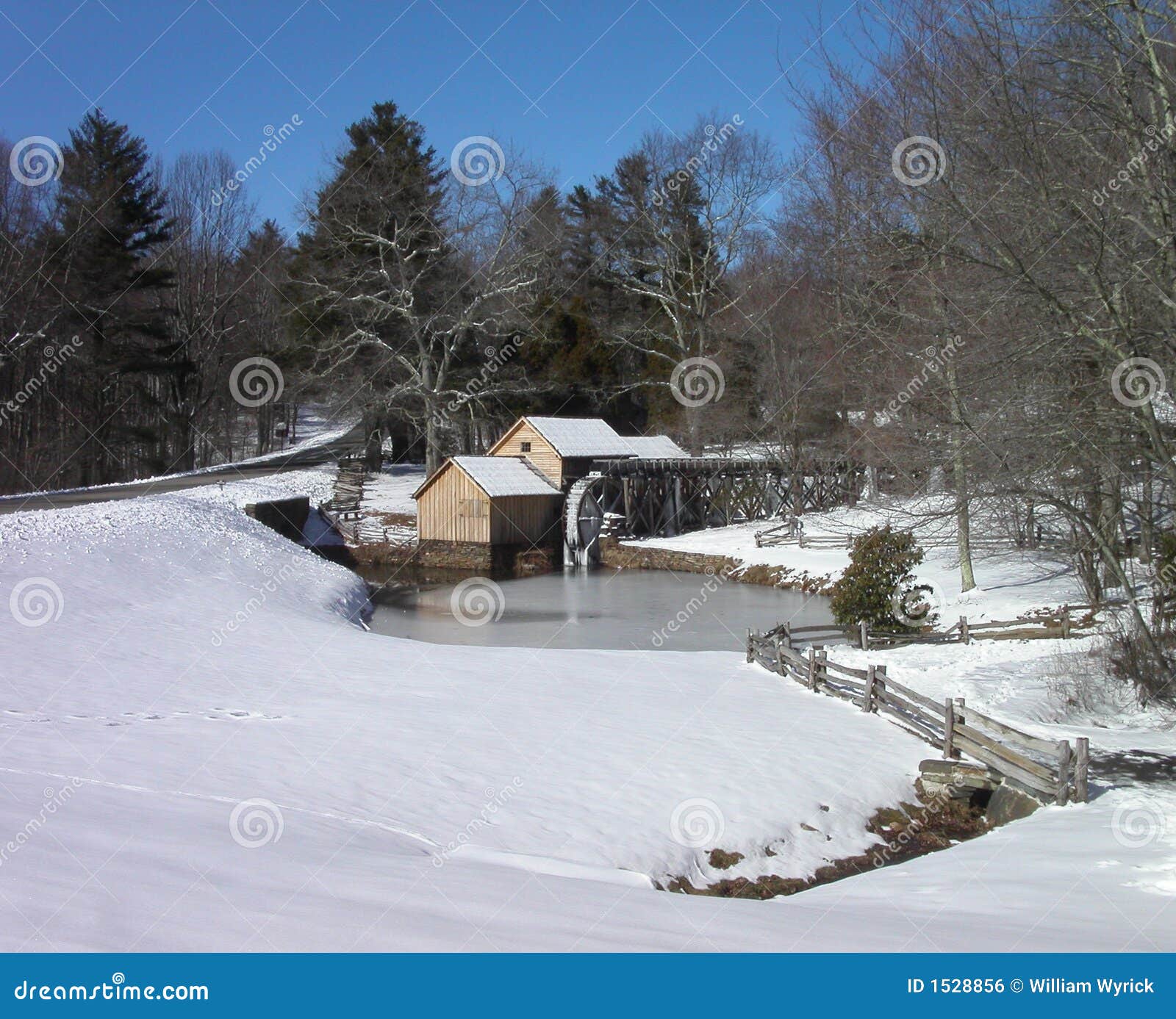 Mabry Mill in winter stock photo. Image of ridge, mountain - 1528856