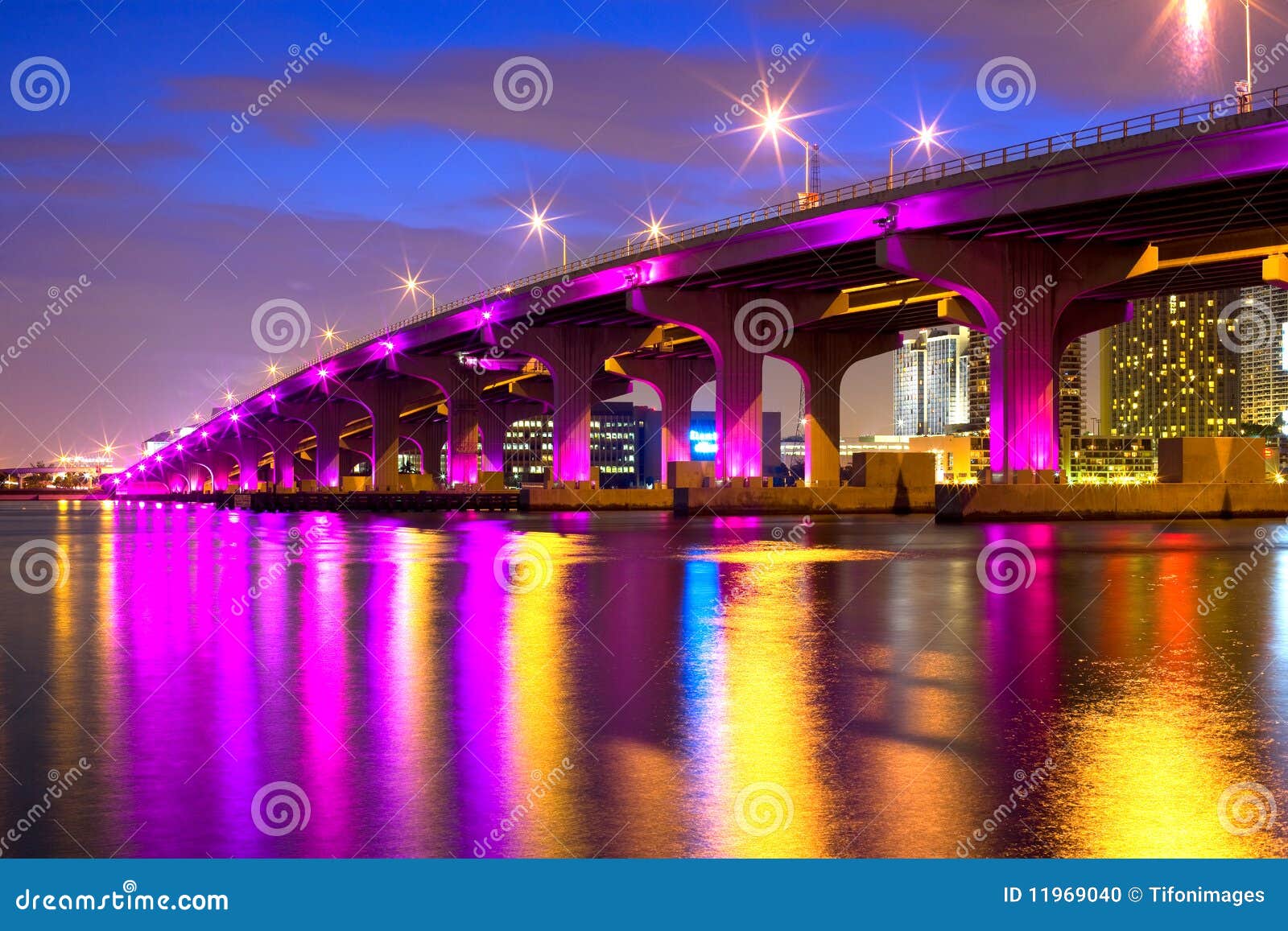 Mac Arthur Causeway, Miami stock photo. Image of engineering - 11969040