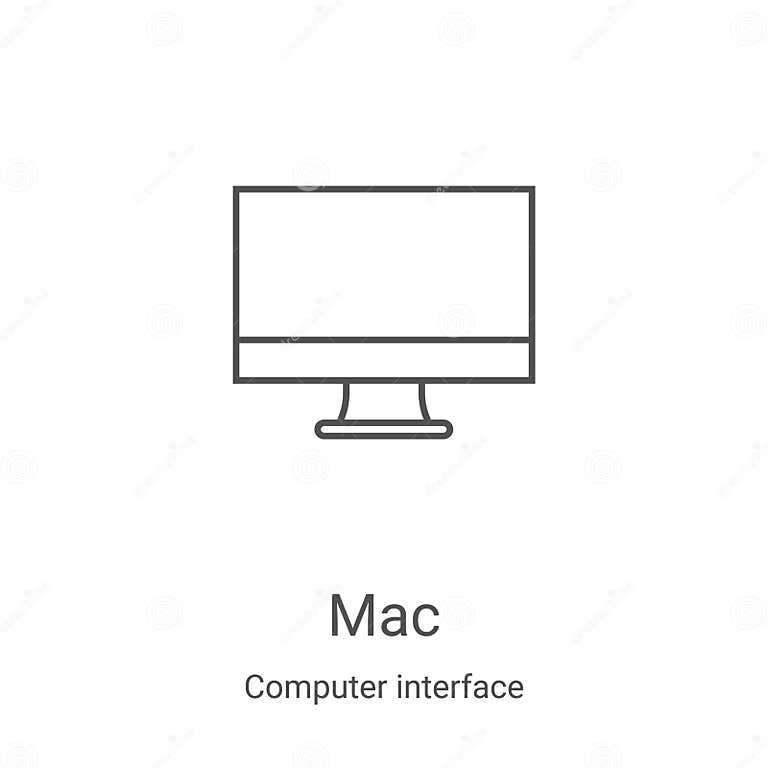 Mac Icon Vector from Computer Interface Collection. Thin Line Mac ...