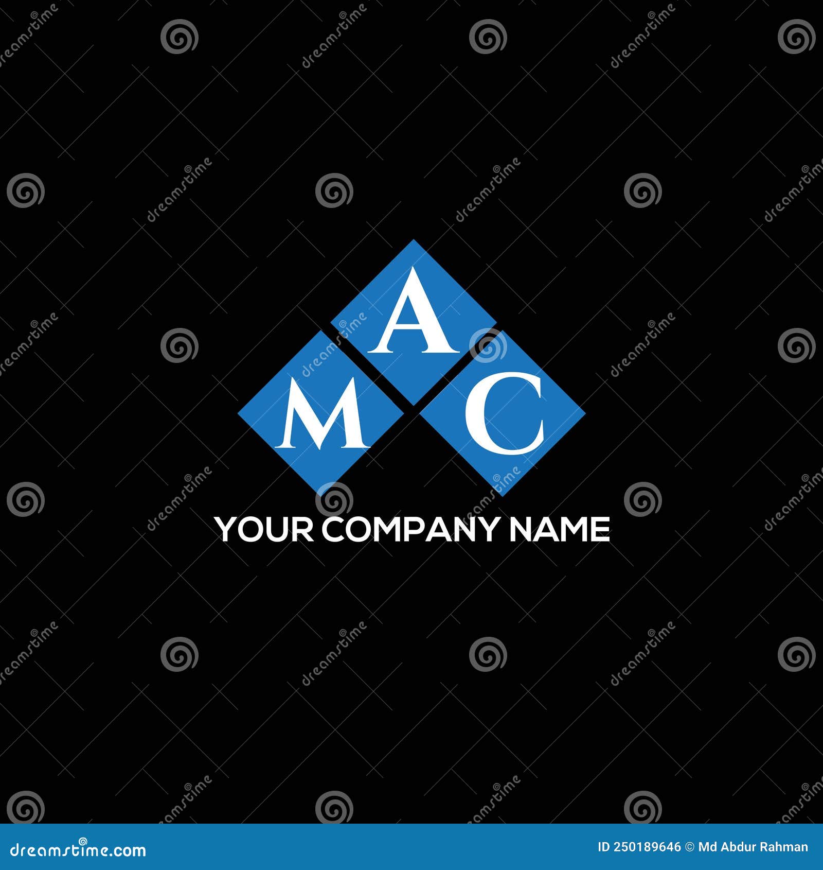 MAC Letter Logo Design on BLACK Background. MAC Creative Initials ...