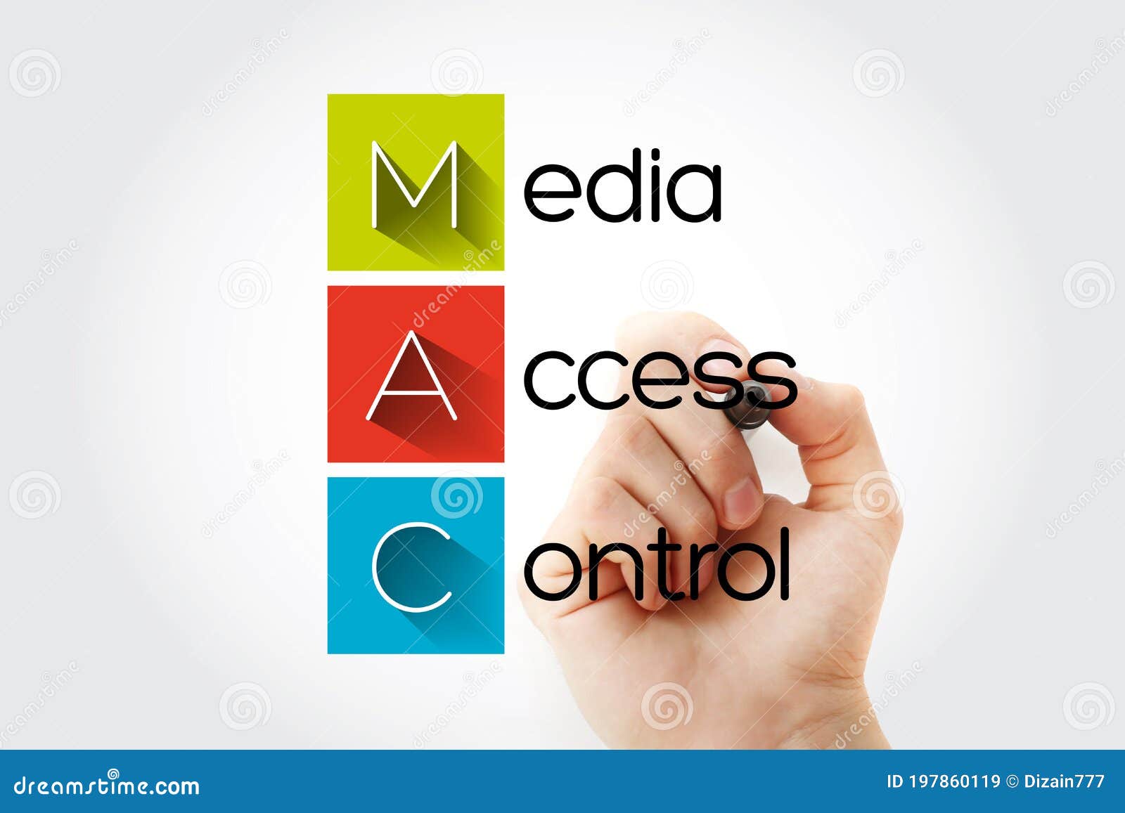 MAC - Media Access Control Acronym, Technology Concept Background Stock ...