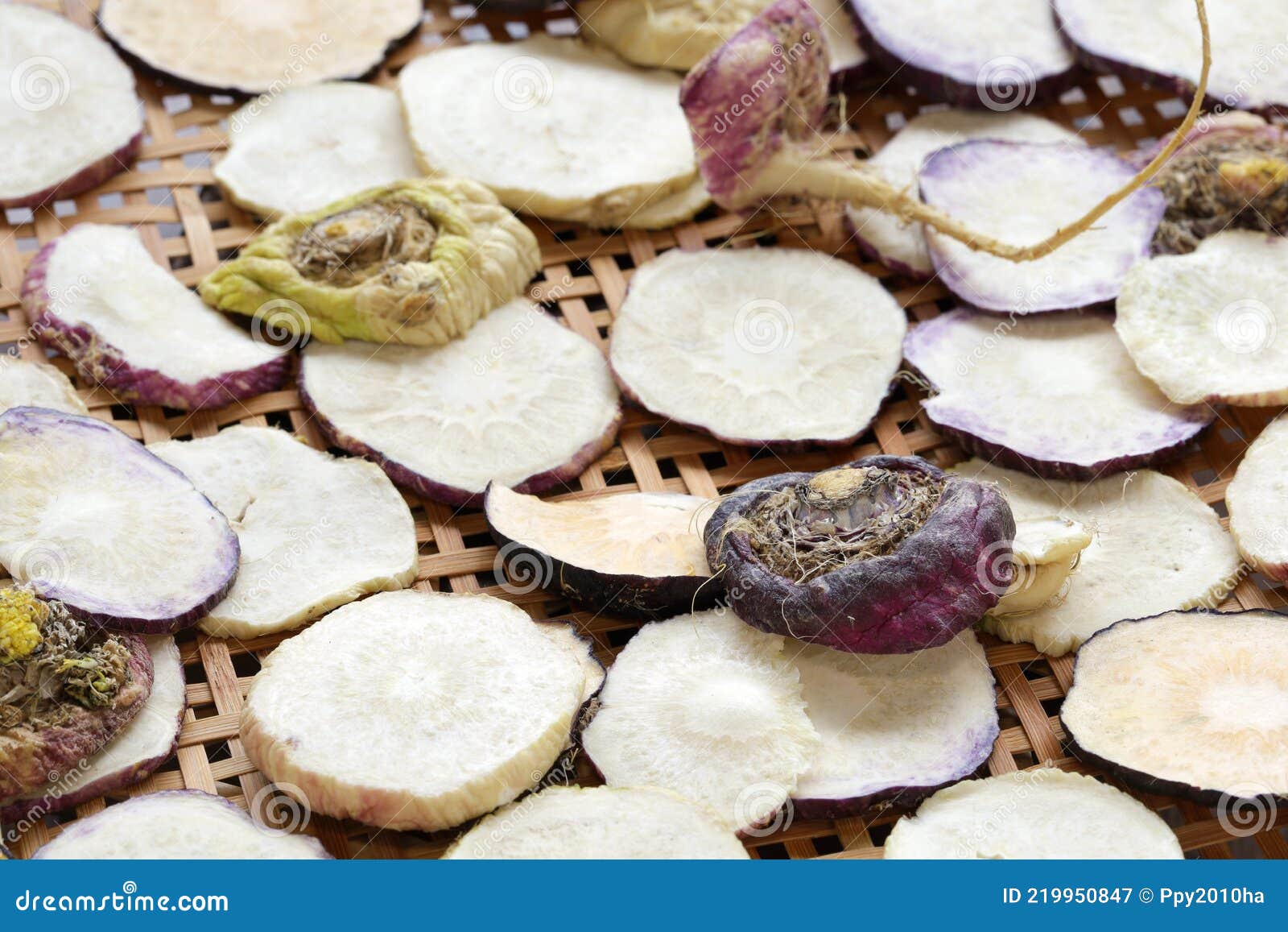 Maca Root Slices Drying on Bamboo Tray Stock Image - Image of medical ...