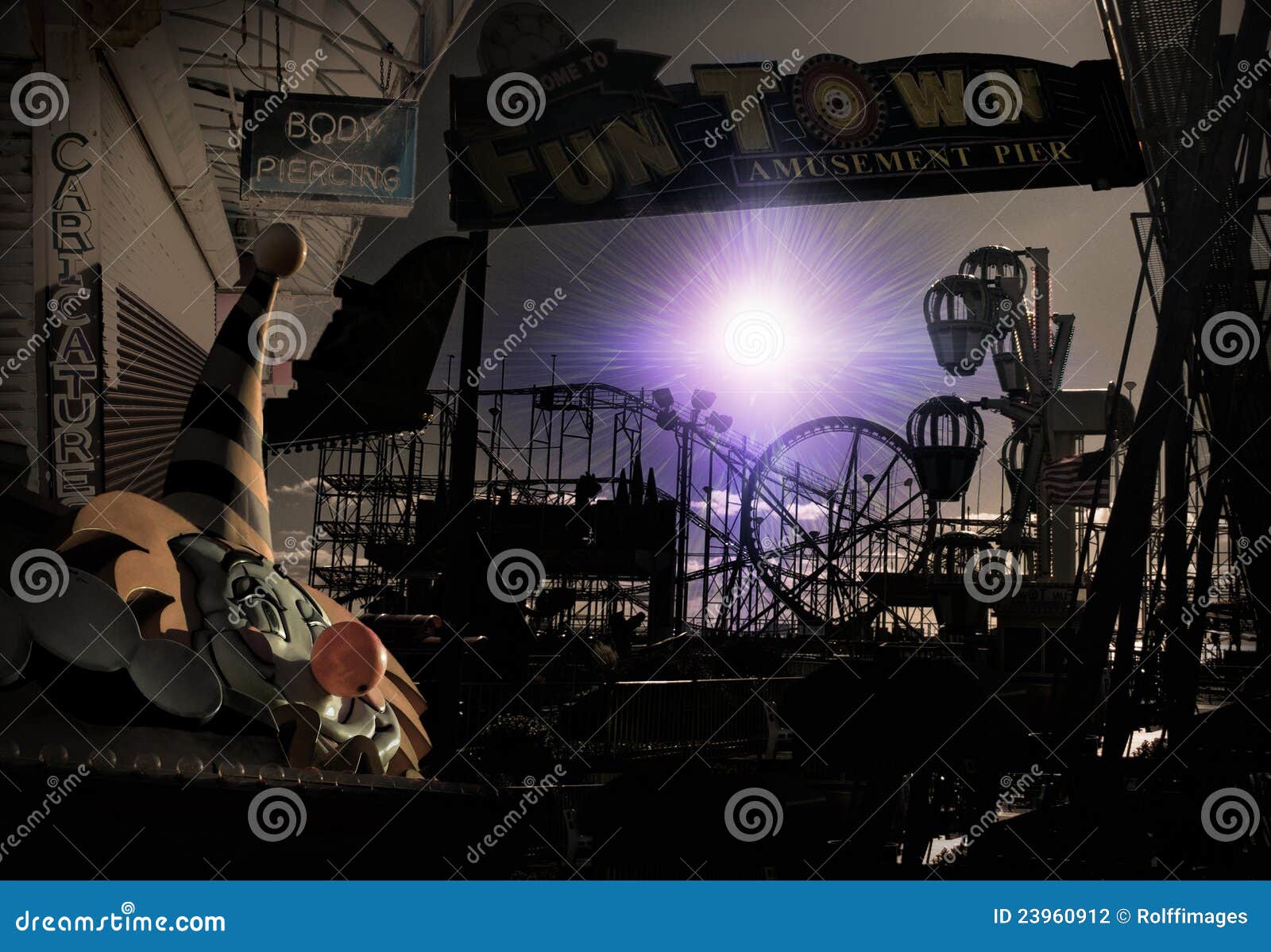 Macabre Carnival Circus Scene Stock Illustration - Illustration of ...