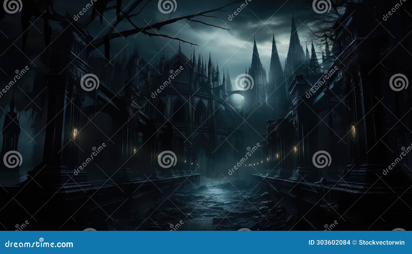 Macabre Dark Architecture Background Stock Photo - Image of nocturnal ...