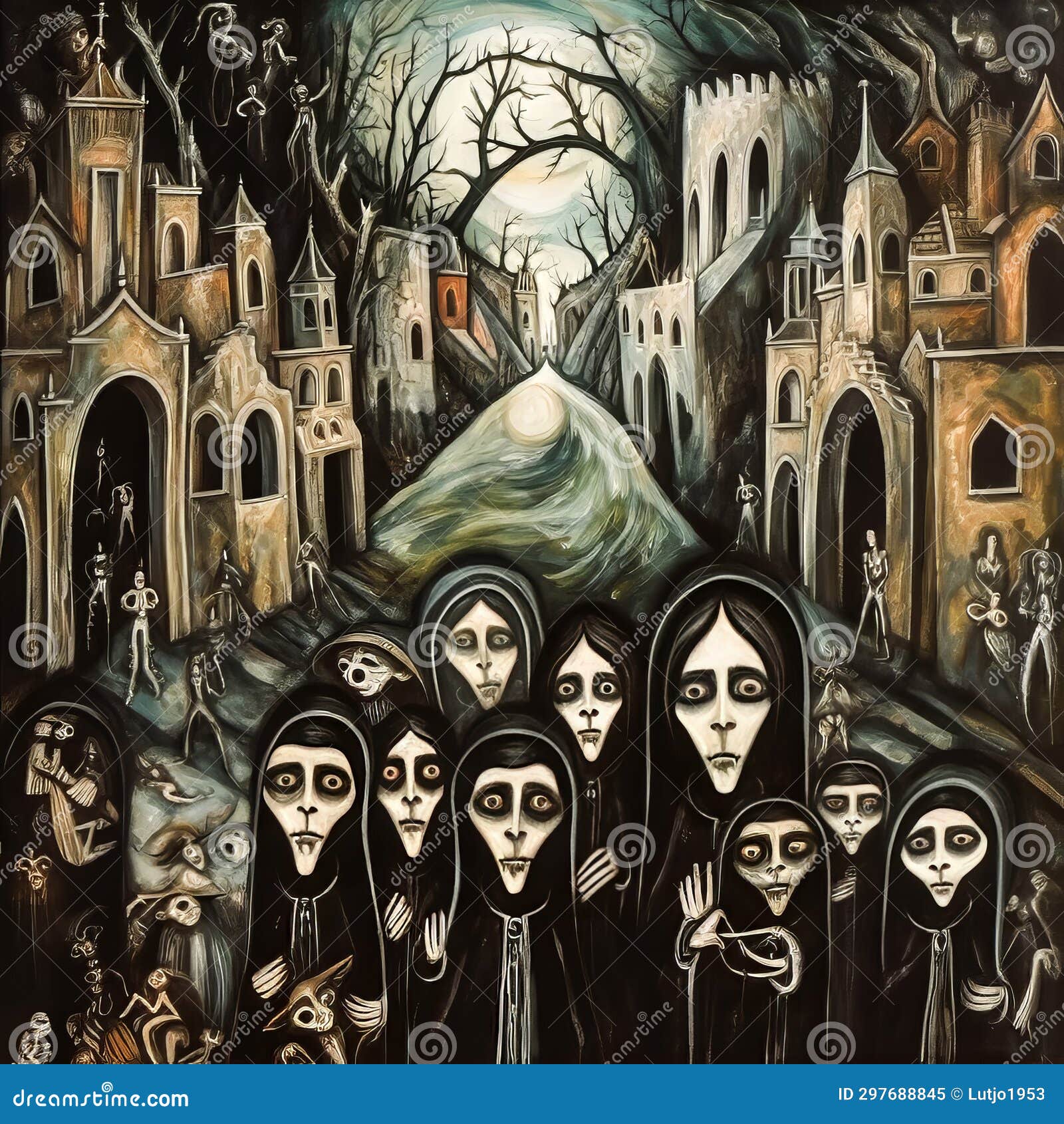 Macabre German Expressionism Painting Stock Image - Image of bizarre ...