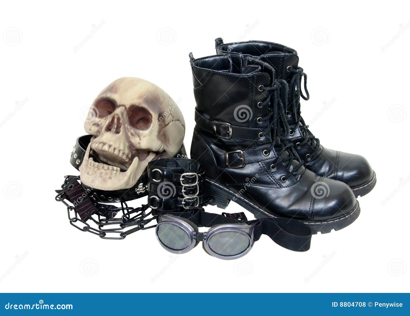 Macabre Gothic Leather Items Stock Photo - Image of scary, security ...