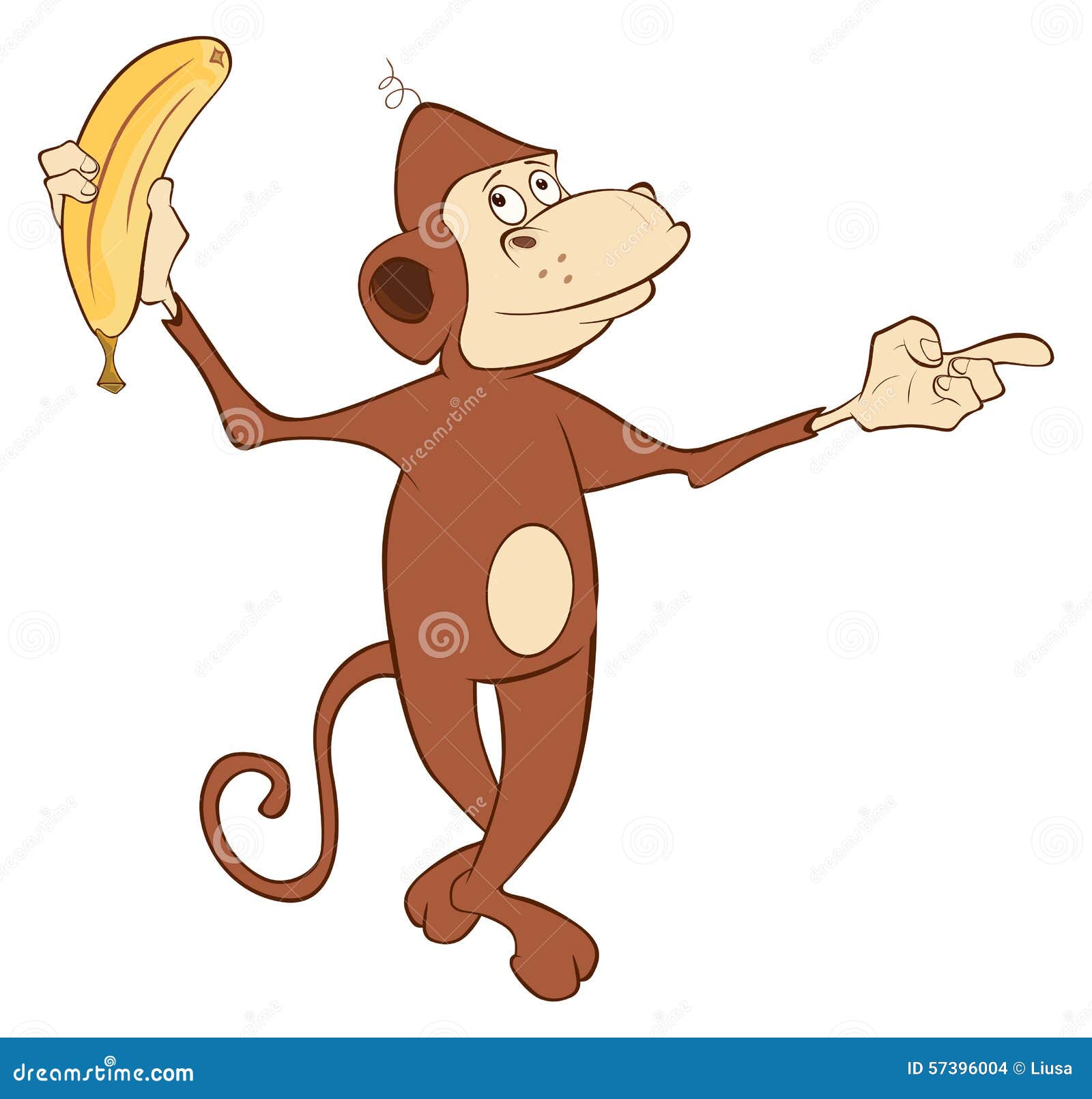 Macaco alegre cartoon ilustração do vetor. Ilustração de animal - 57396004