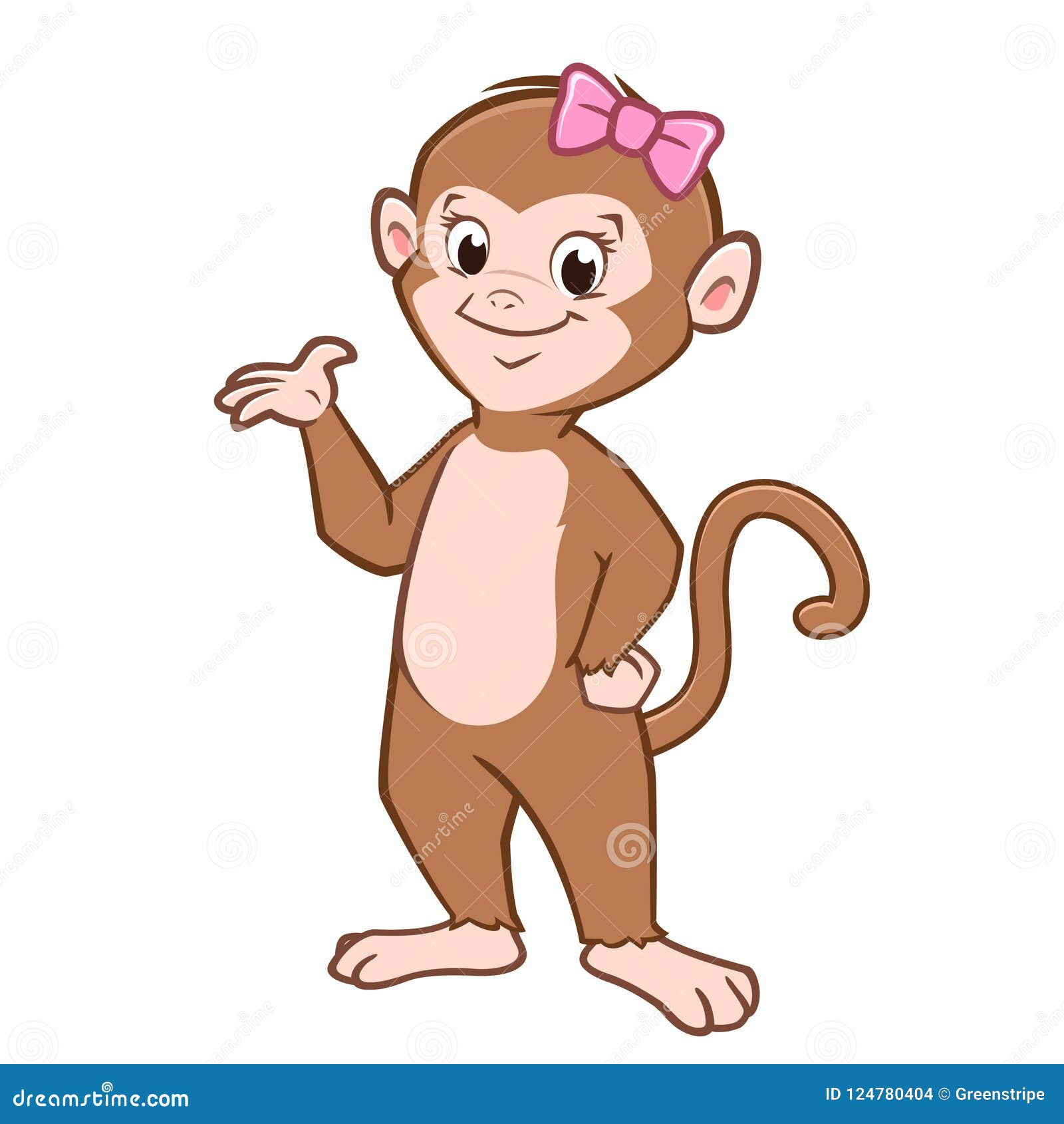 Macaco Bonito Dos Desenhos Animados Ilustração do Vetor - Ilustração de ...