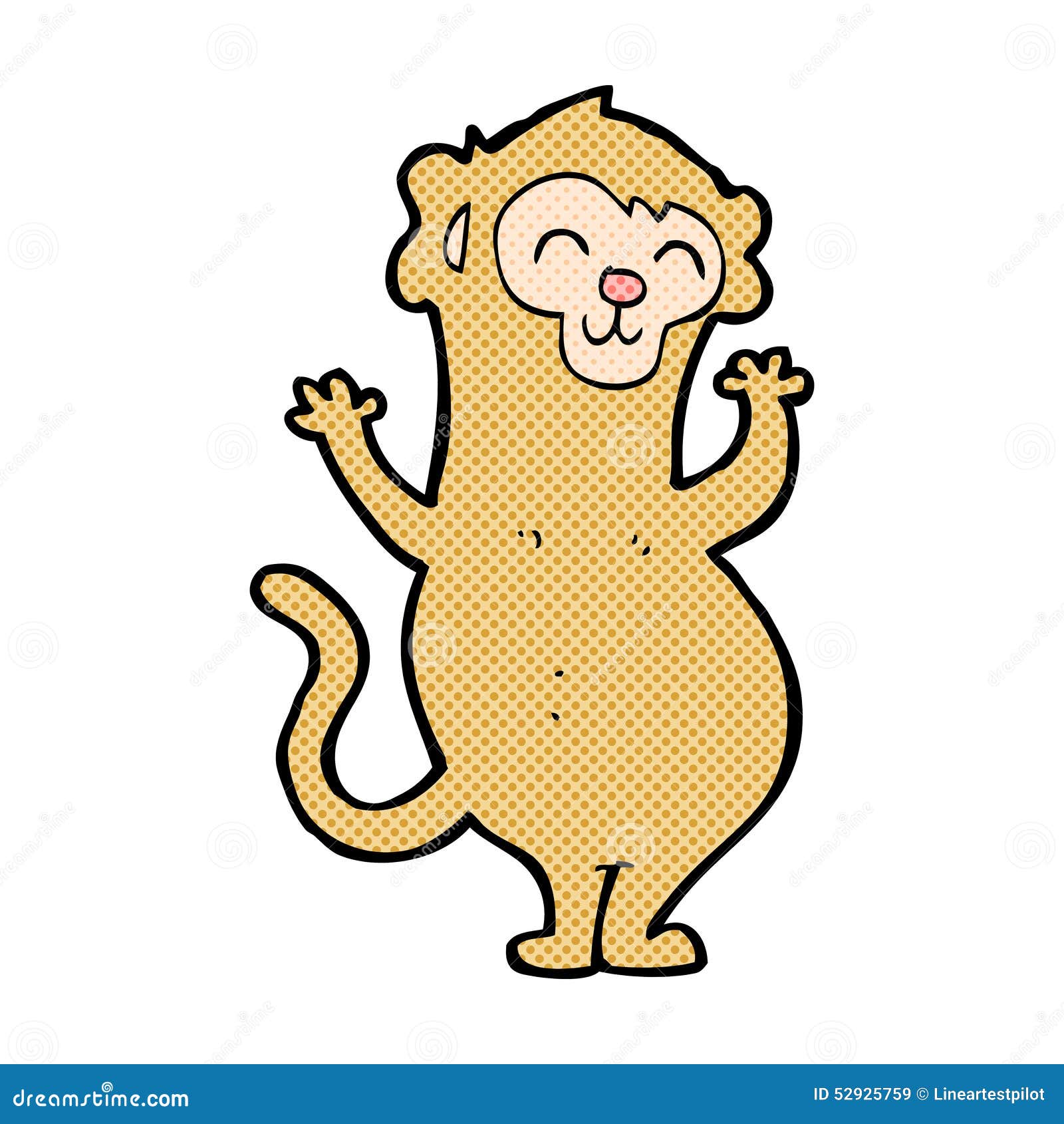 Macaco Cômico Dos Desenhos Animados Ilustração Stock - Ilustração de ...