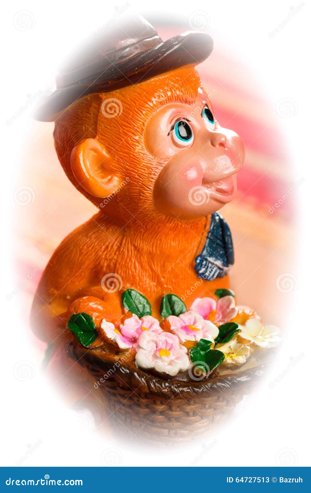 Macaco Com Flores, Imagem Tonificada Do Efeito Imagem de Stock - Imagem ...