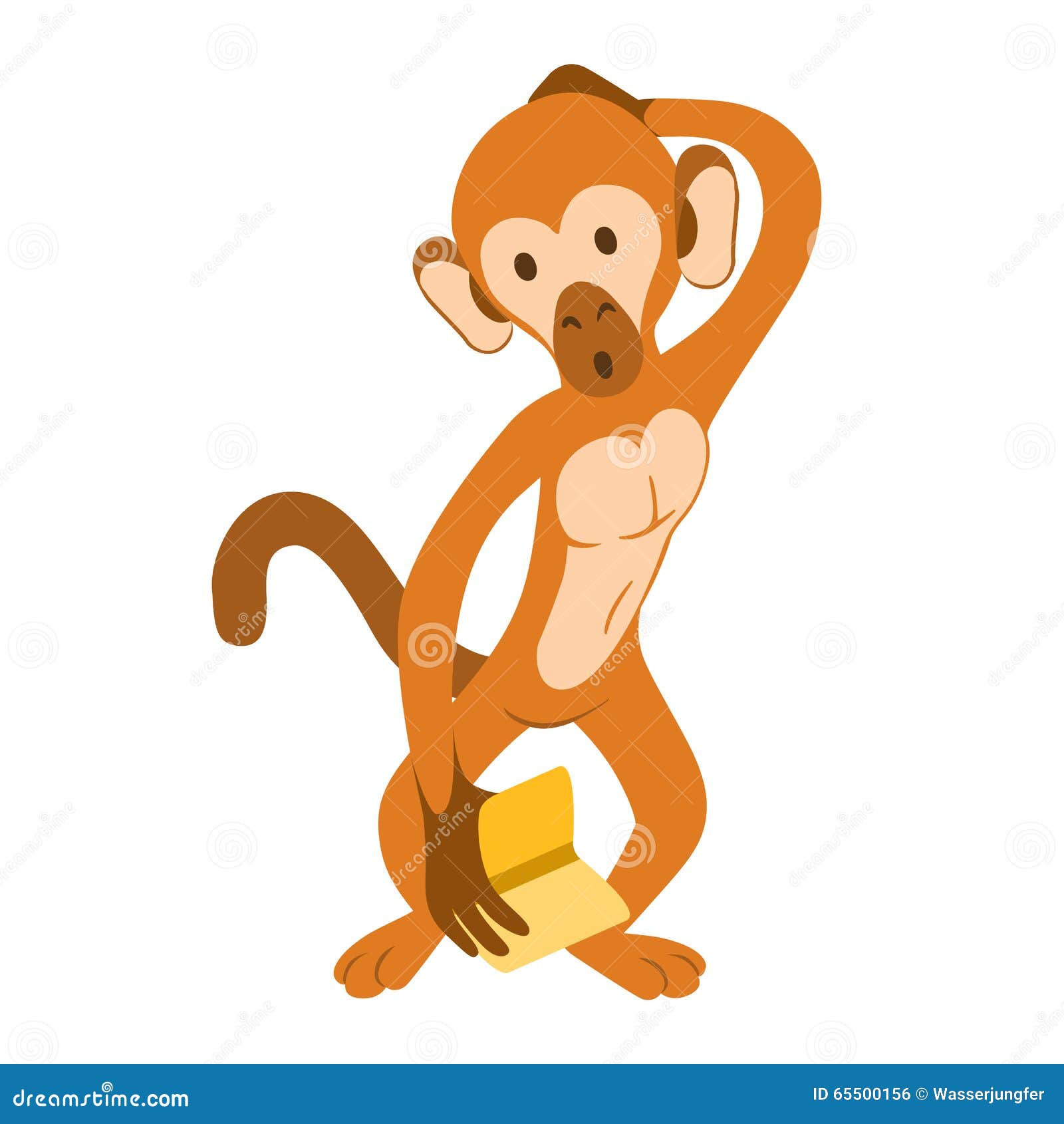 Macaco Confuso Que Guarda Um Livro Ilustração do Vetor - Ilustração de ...