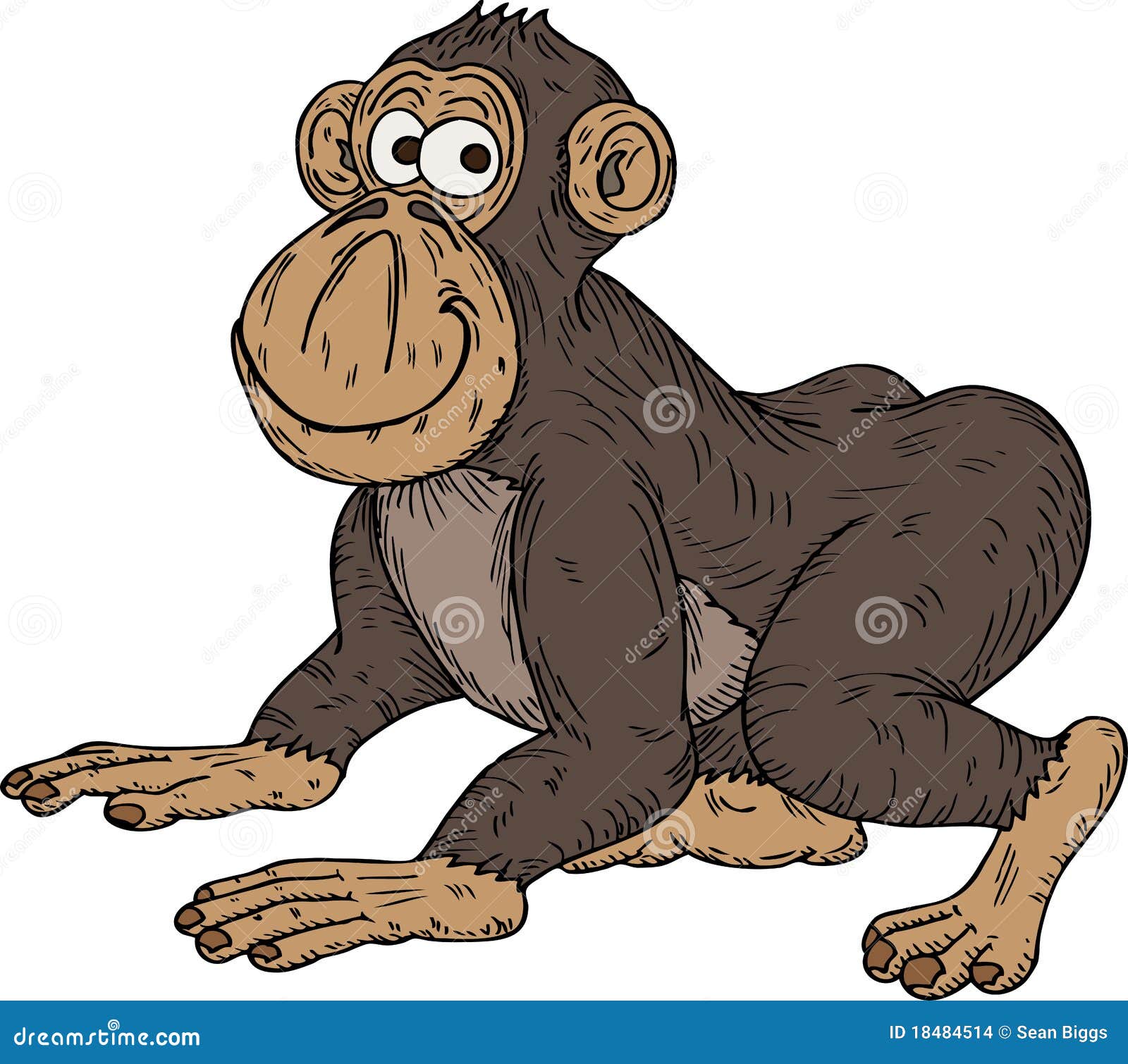 Macaco Dos Desenhos Animados Ilustração do Vetor - Ilustração de selva ...