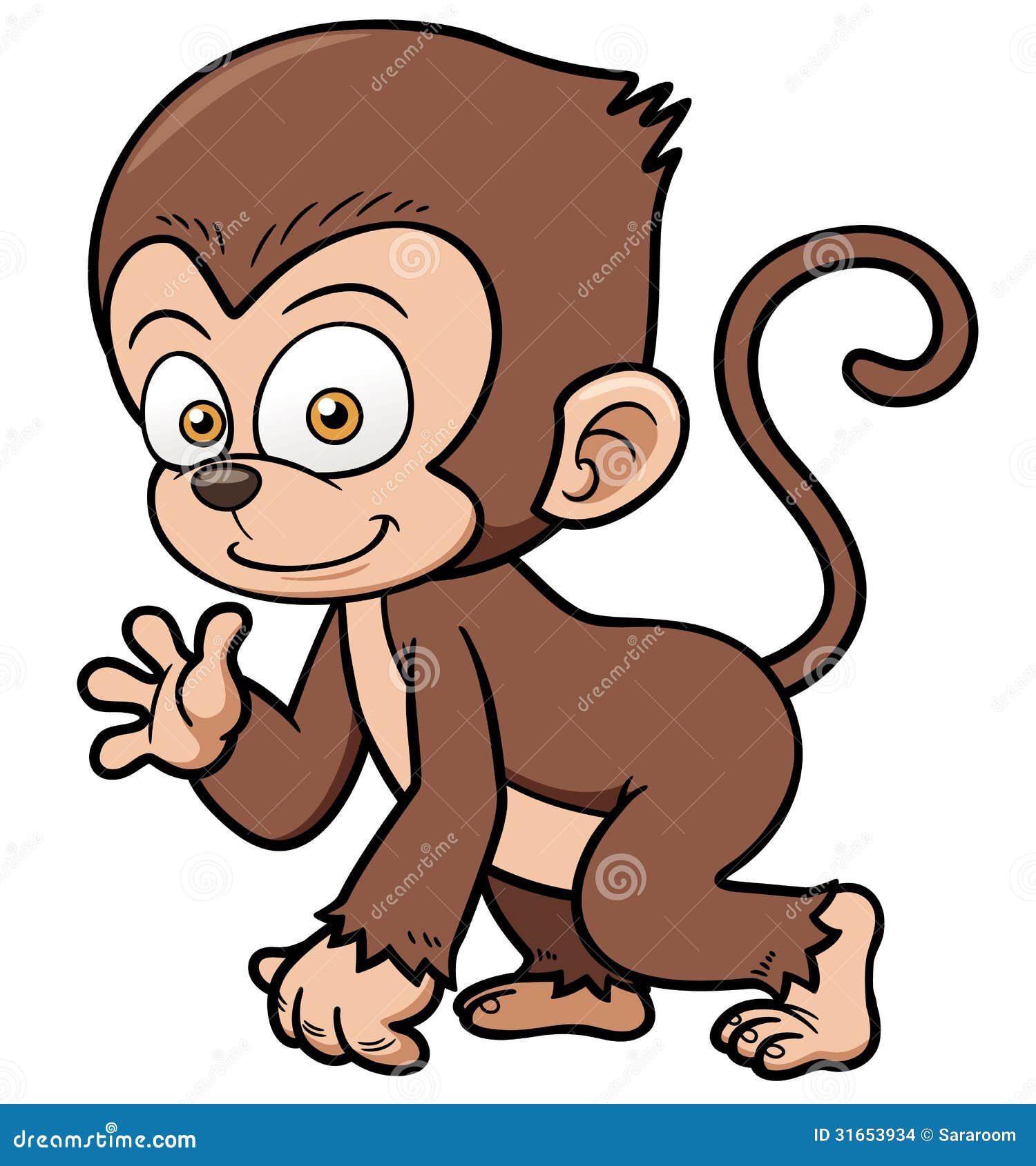 Macaco Dos Desenhos Animados Ilustração do Vetor - Ilustração de ...