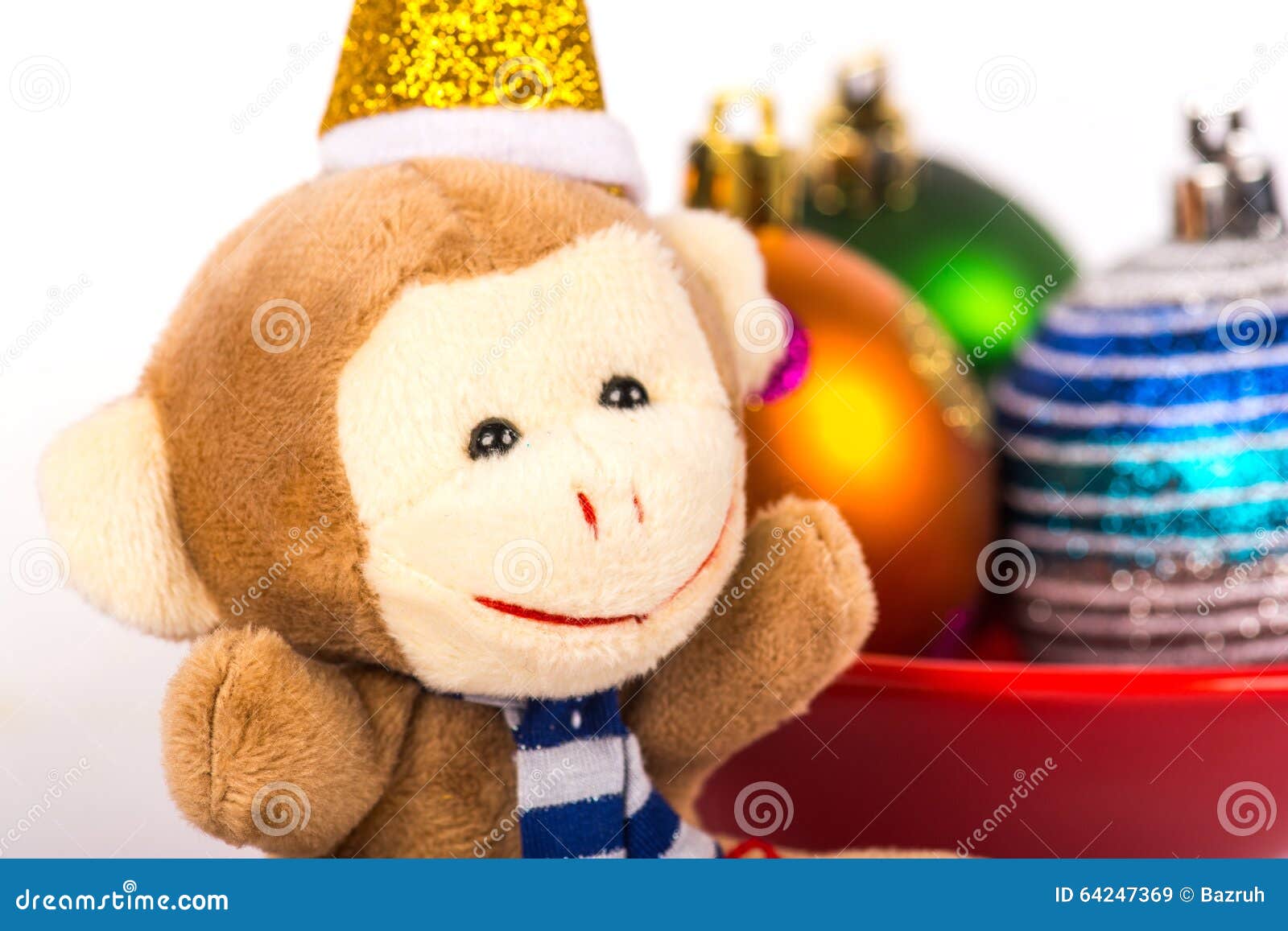 Macaco E Bolas Coloridas No Vaso Vermelho Imagem de Stock - Imagem de ...