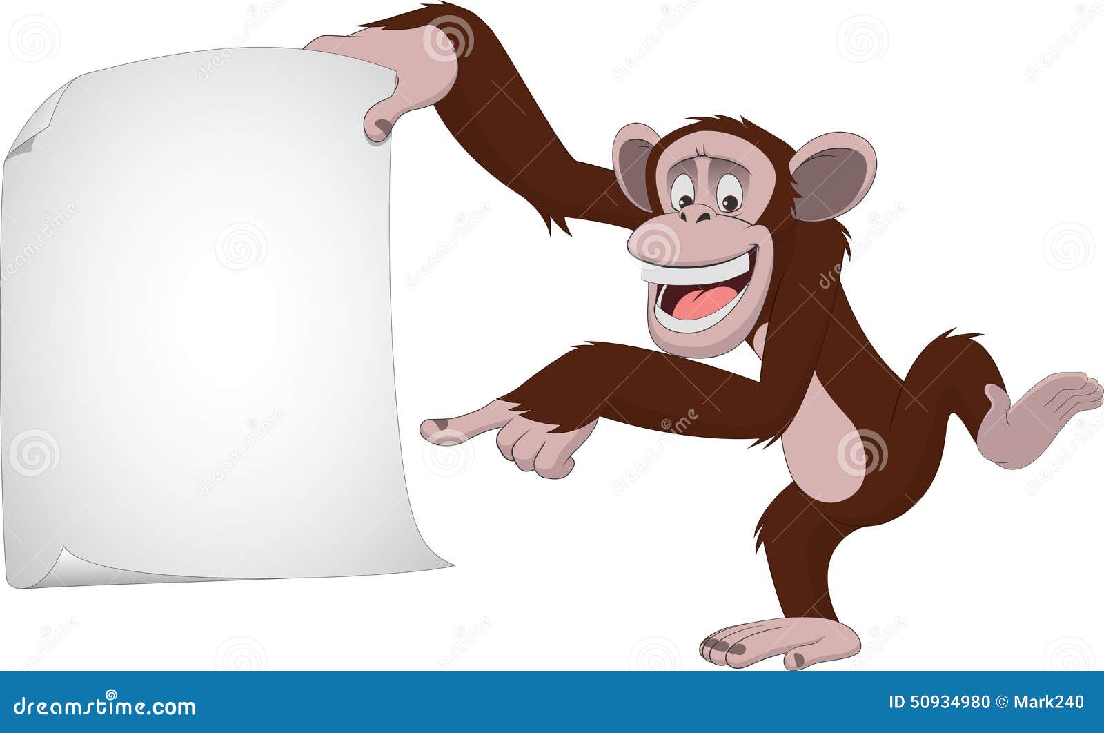 Macaco engraçado ilustração do vetor. Ilustração de lista - 50934980