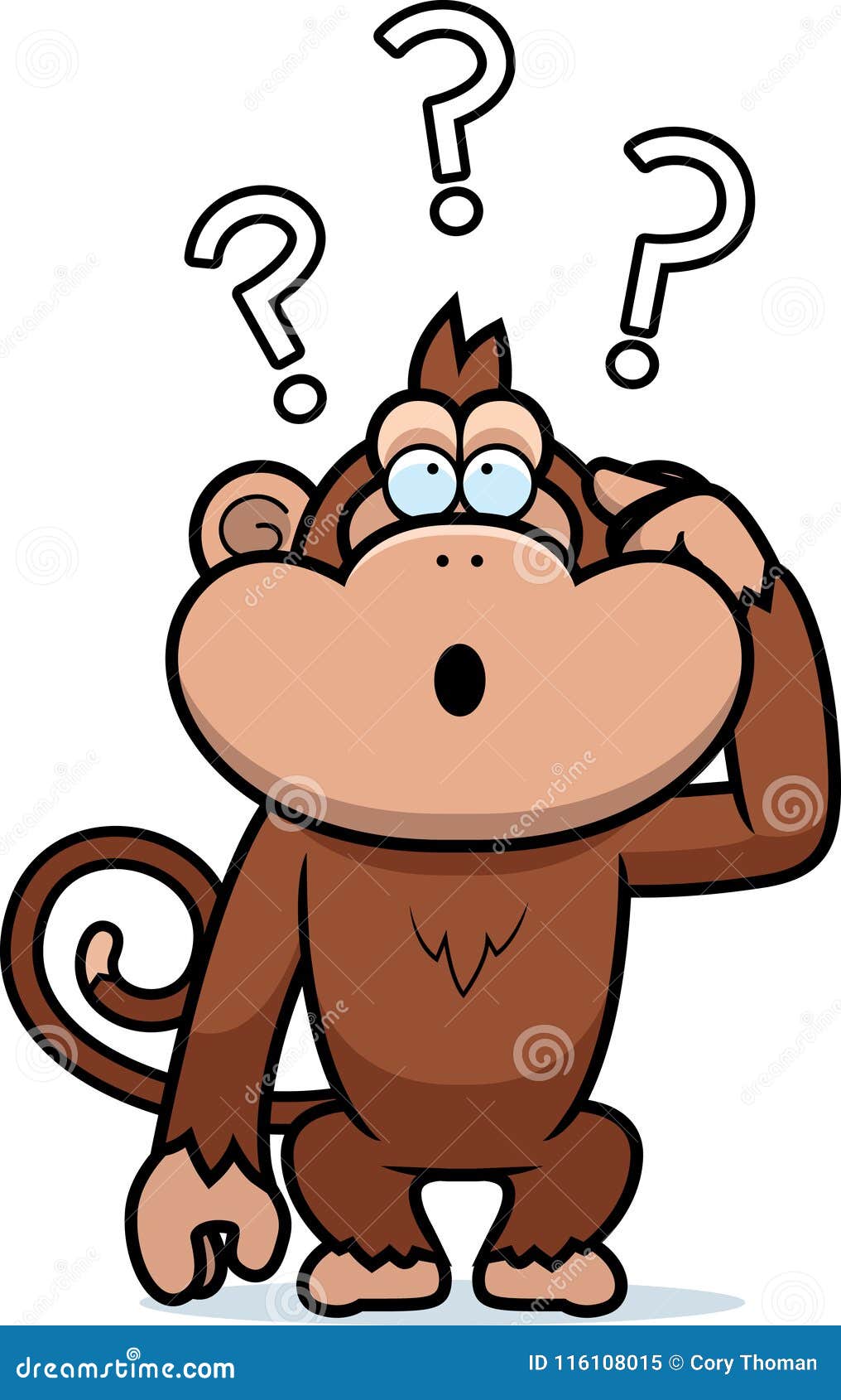 Macaco Estúpido Dos Desenhos Animados Ilustração do Vetor - Ilustração ...